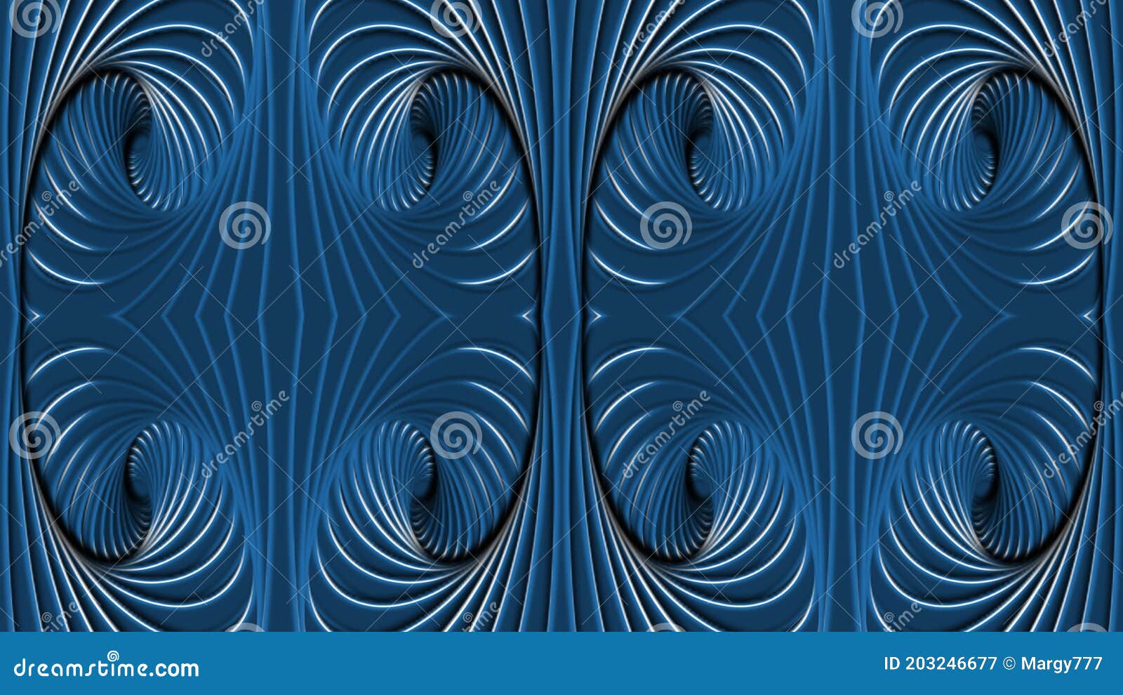 Blue Abstract Symmetric Background with Golden Patterns for Printing on ...