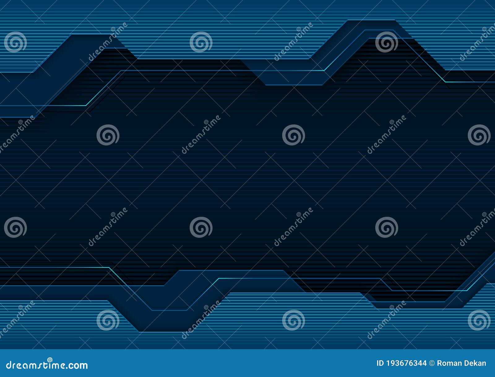 Blue Abstract Tech Background with Decorative Lines Stock Vector ...