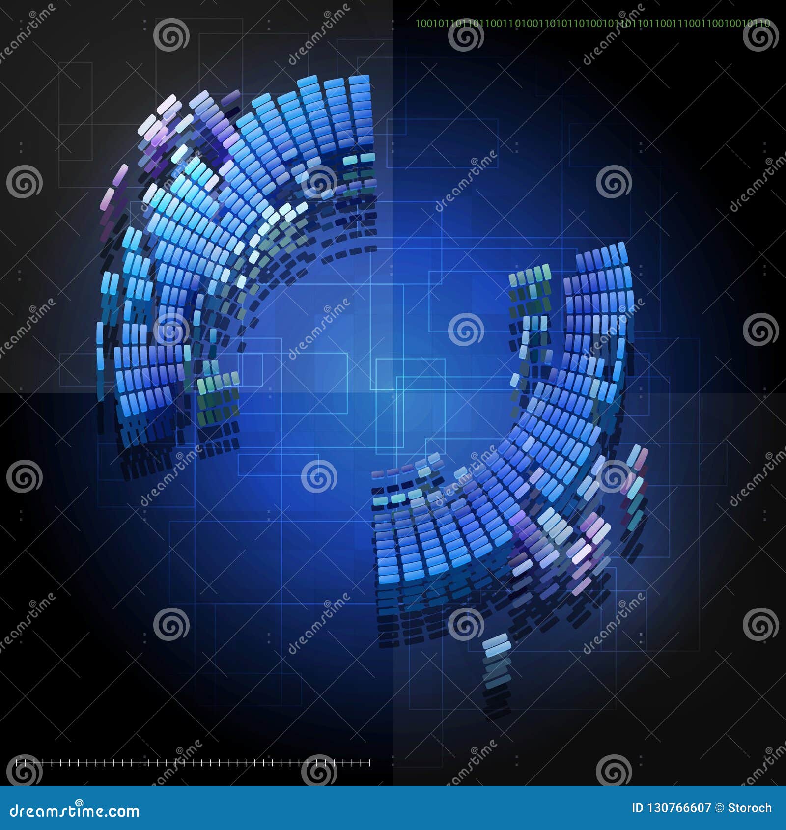 Blue Abstract Tech Background Design with Round Shape. Modern T Stock ...