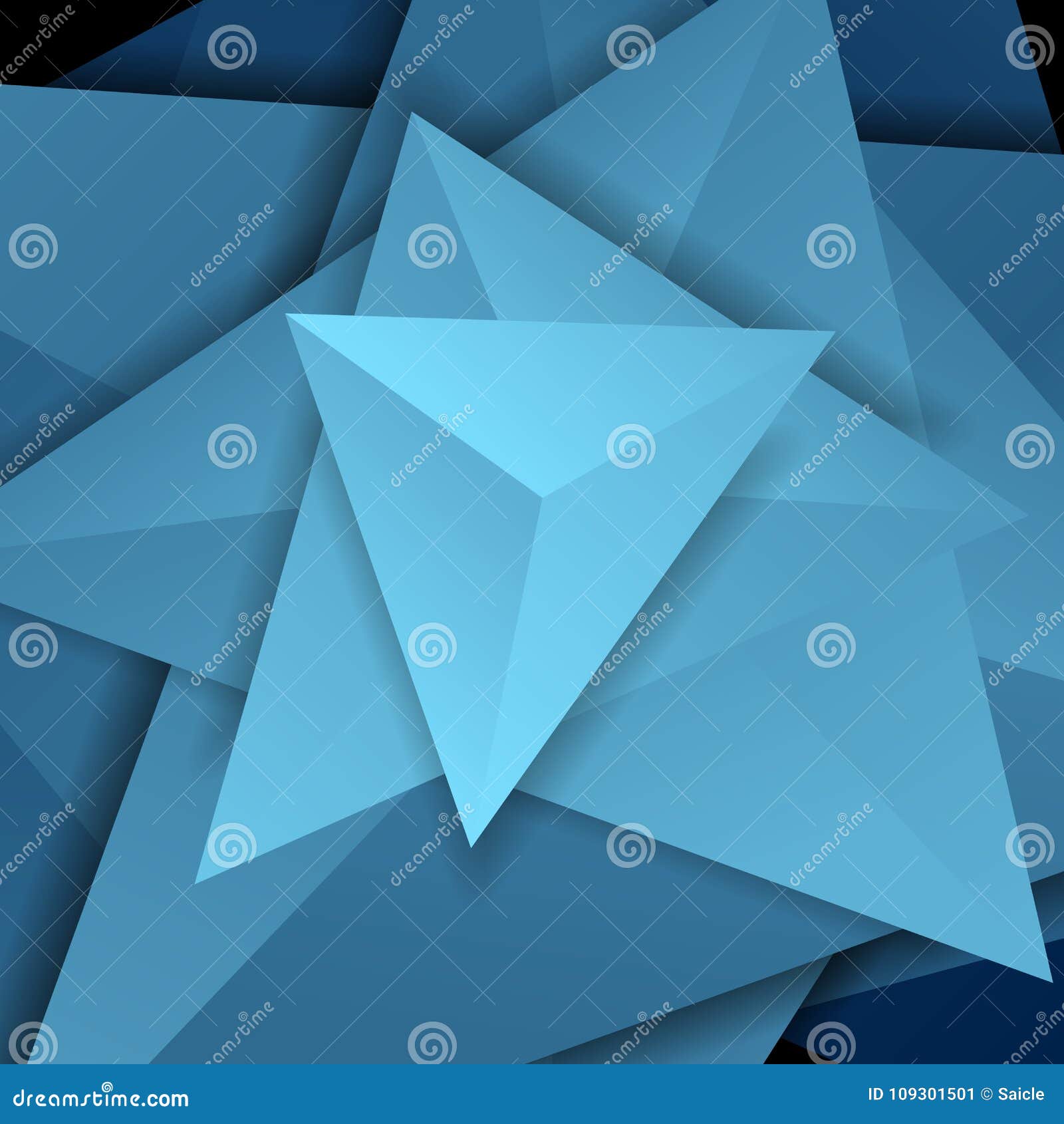 Blue Abstract Tech 3d Polygonal Shapes Concept Background Stock Vector ...