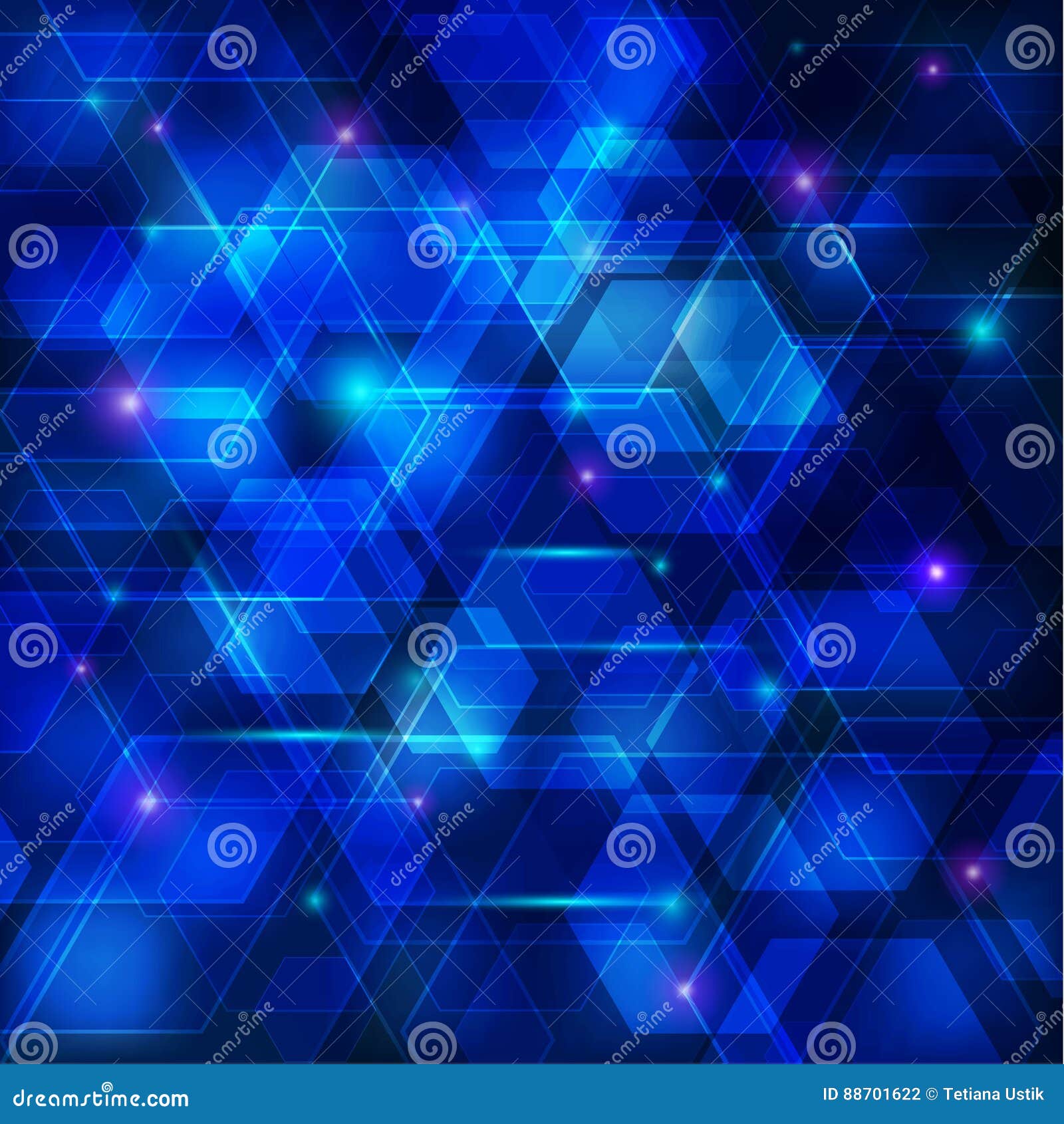 Blue Abstract Techno Background Stock Vector - Illustration of color ...
