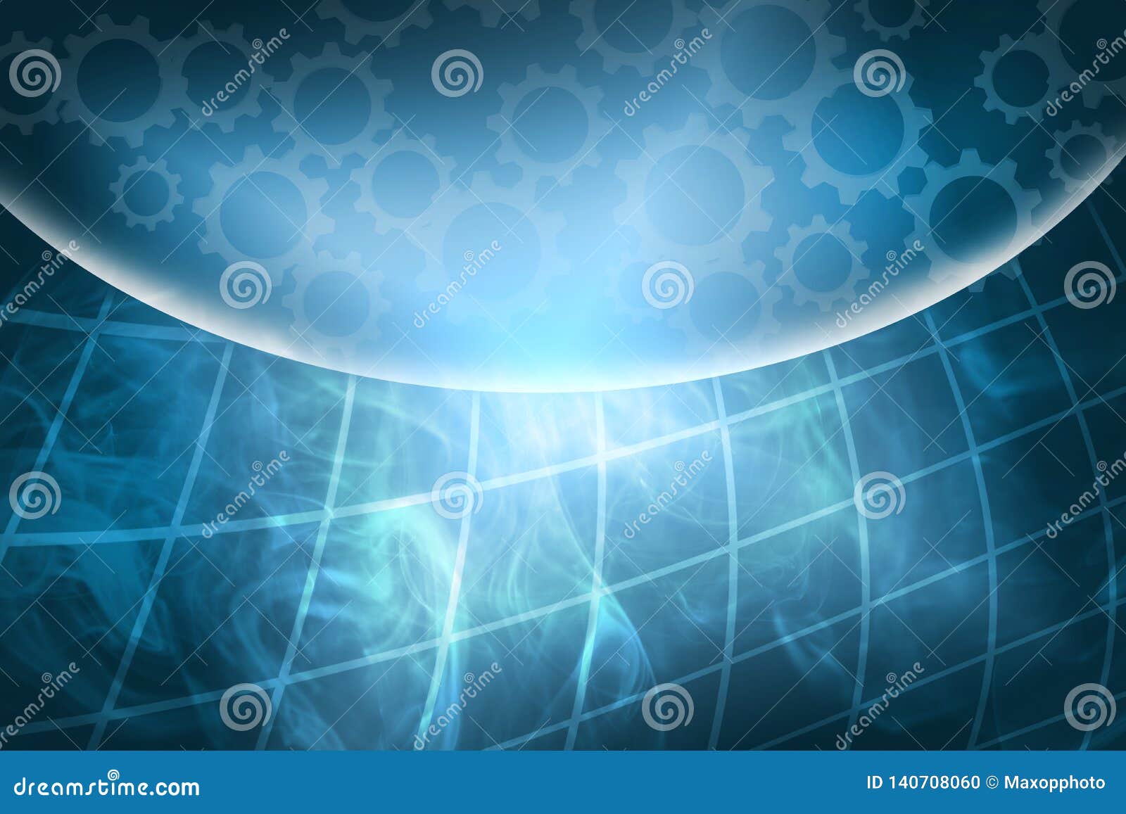 Blue Abstract Cyberspace Technology Background with Globe. Stock ...