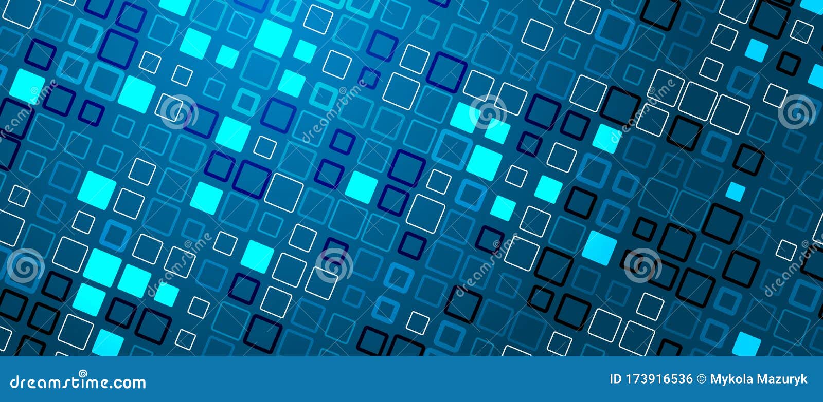 Blue Abstract Technology Background with Squares Stock Vector ...