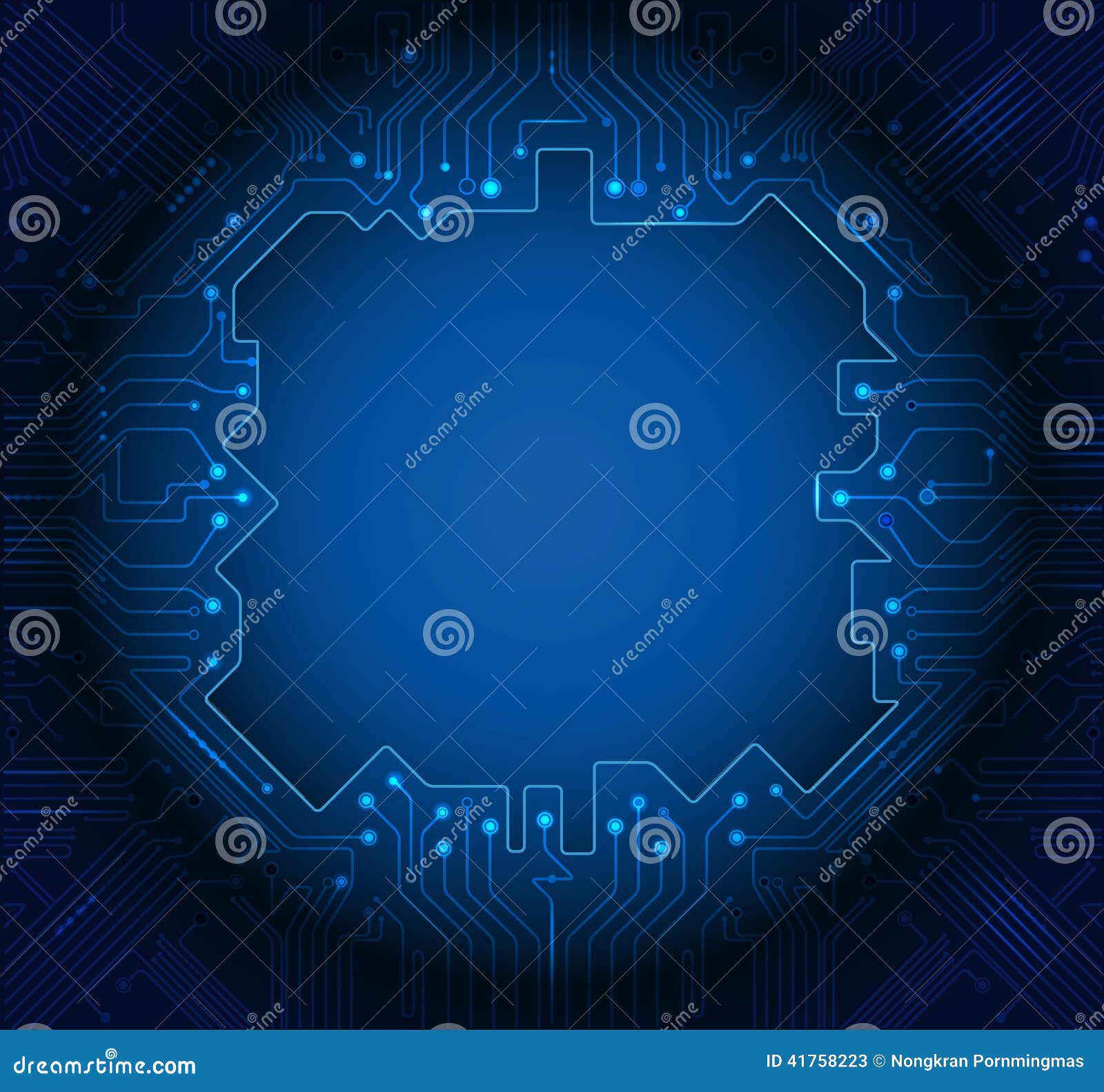 Blue Abstract Technology Circuit Background Stock Vector - Illustration ...
