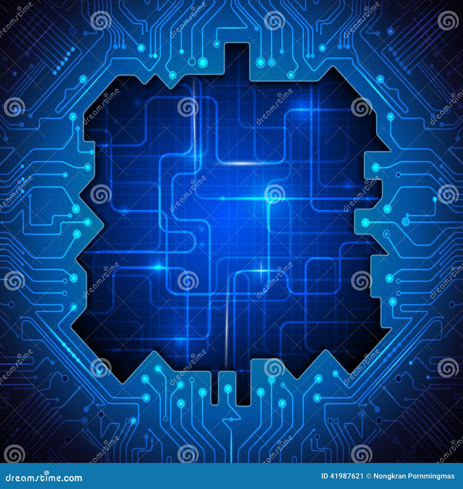 Blue Abstract Technology Circuit Background Stock Vector - Illustration ...