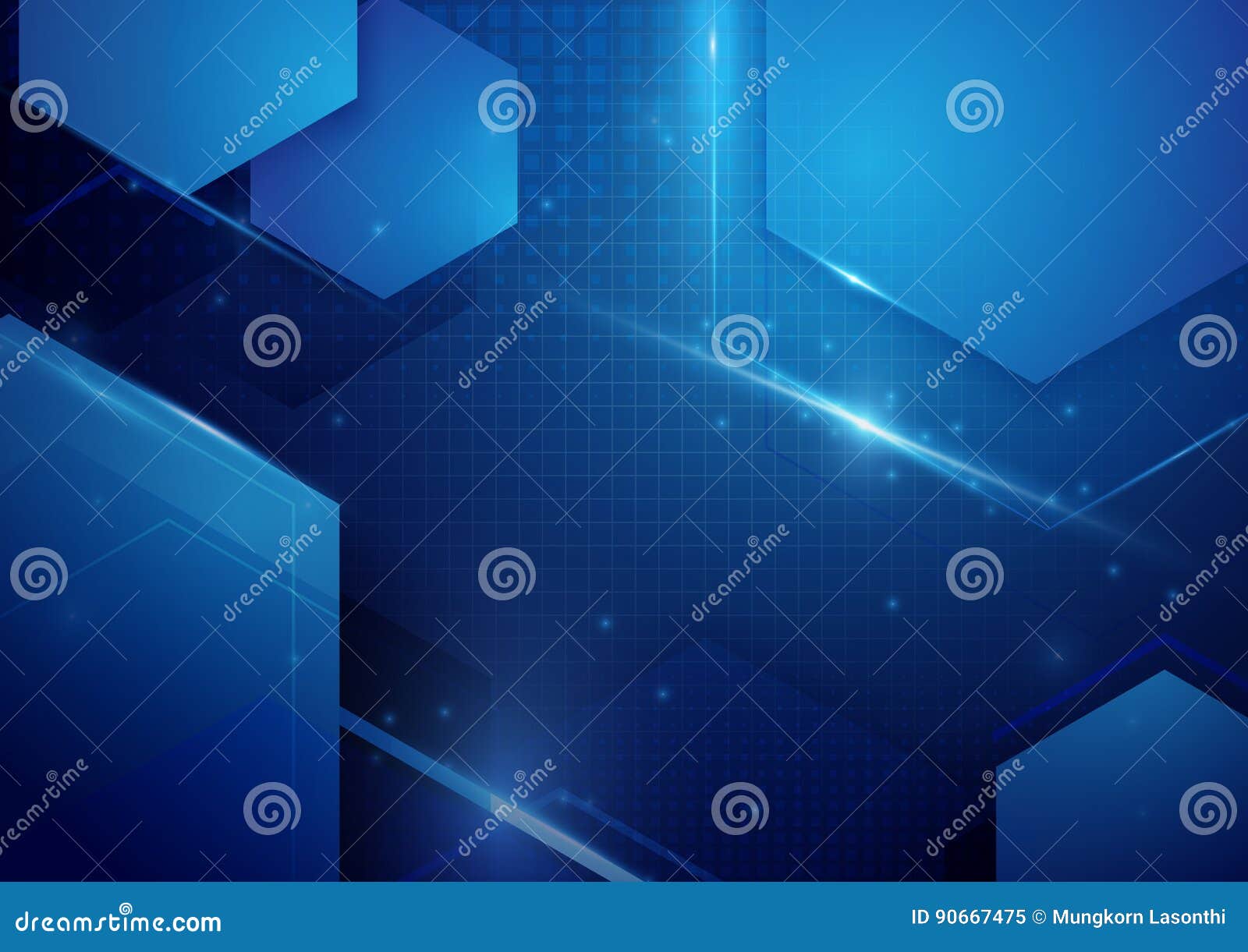 Blue Abstract Technology Digital Hi Tech Concept Background Stock ...
