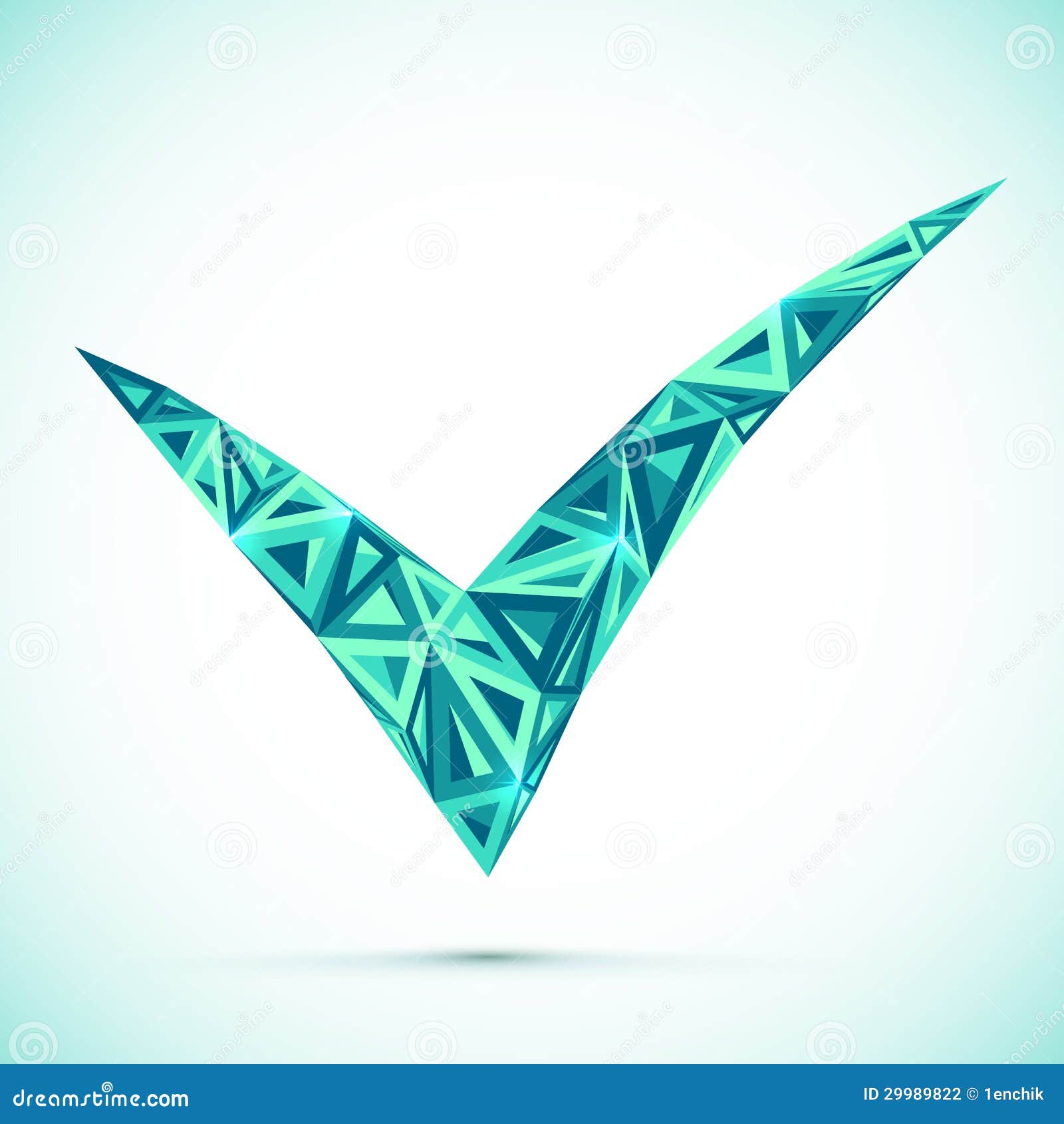 Blue Abstract Triangles Isolated Vector Check Mark Stock Vector ...