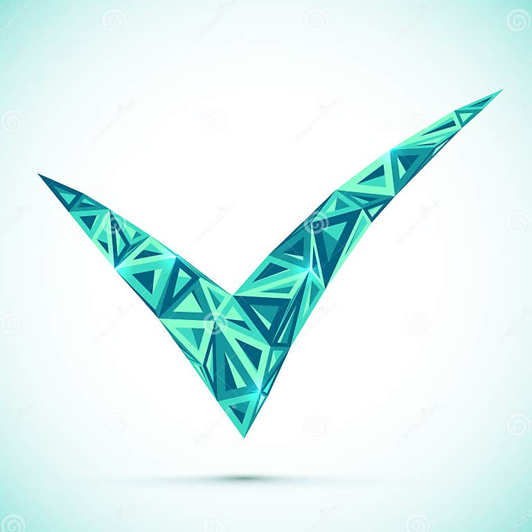 Blue Abstract Triangles Isolated Vector Check Mark Stock Vector ...