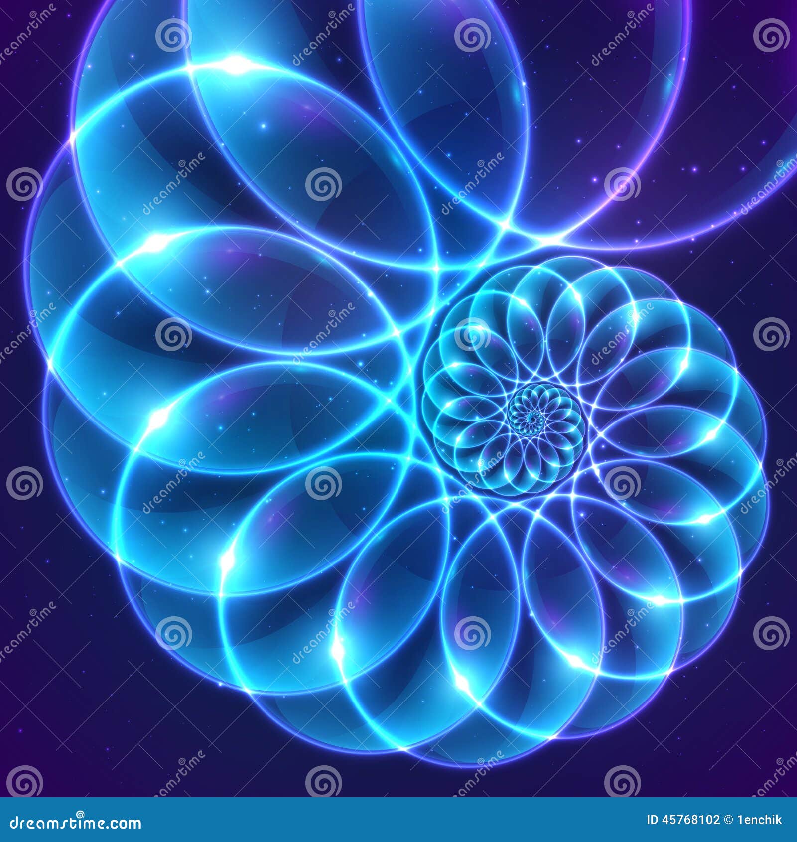 Blue Abstract Vector Fractal Cosmic Spiral Stock Vector - Illustration ...