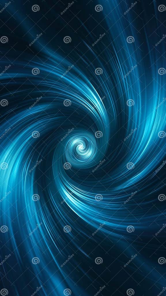 Blue Abstract Vortex with Light Trails, Digital Art Concept Stock Photo ...