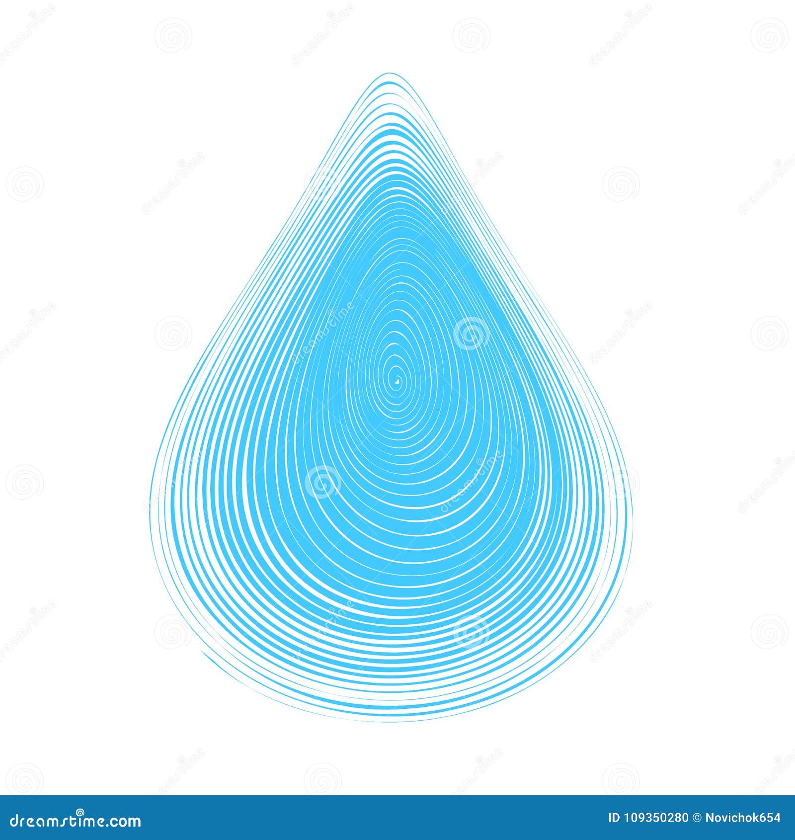 Blue abstract water drop. stock vector. Illustration of fresh - 109350280