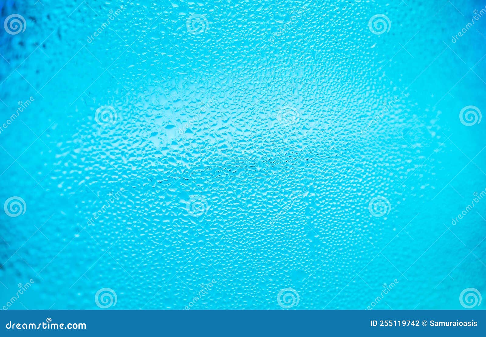 Close Up Macro Blue Abstract Water Drops Backgroundnatural Water Drops On Glasswater Drop