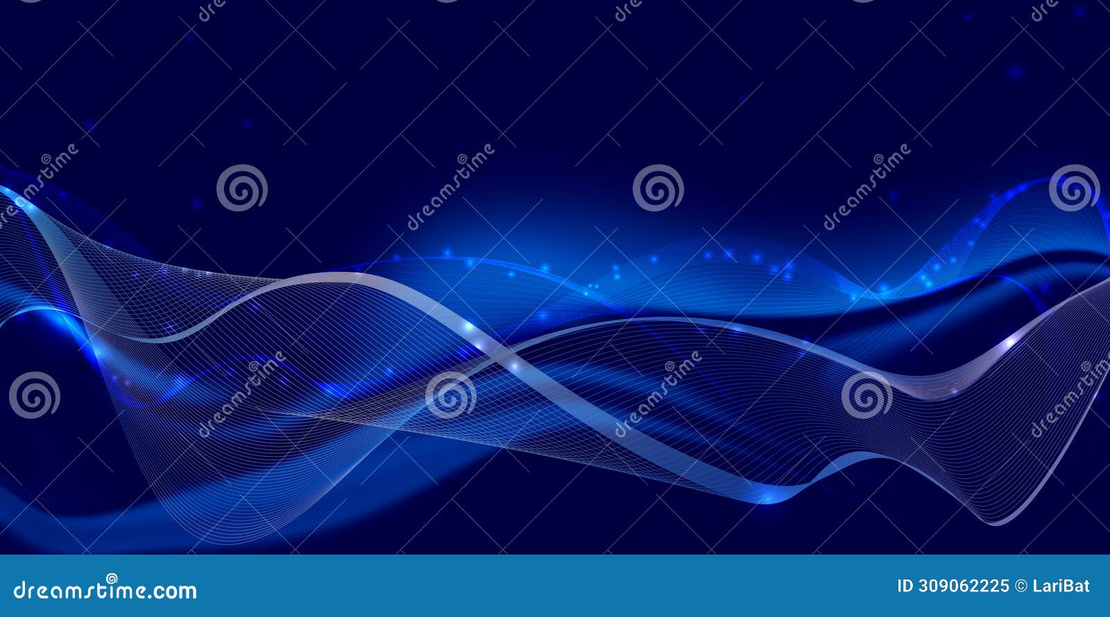 Blue Abstract Wave Background for Design on the Theme of Information ...