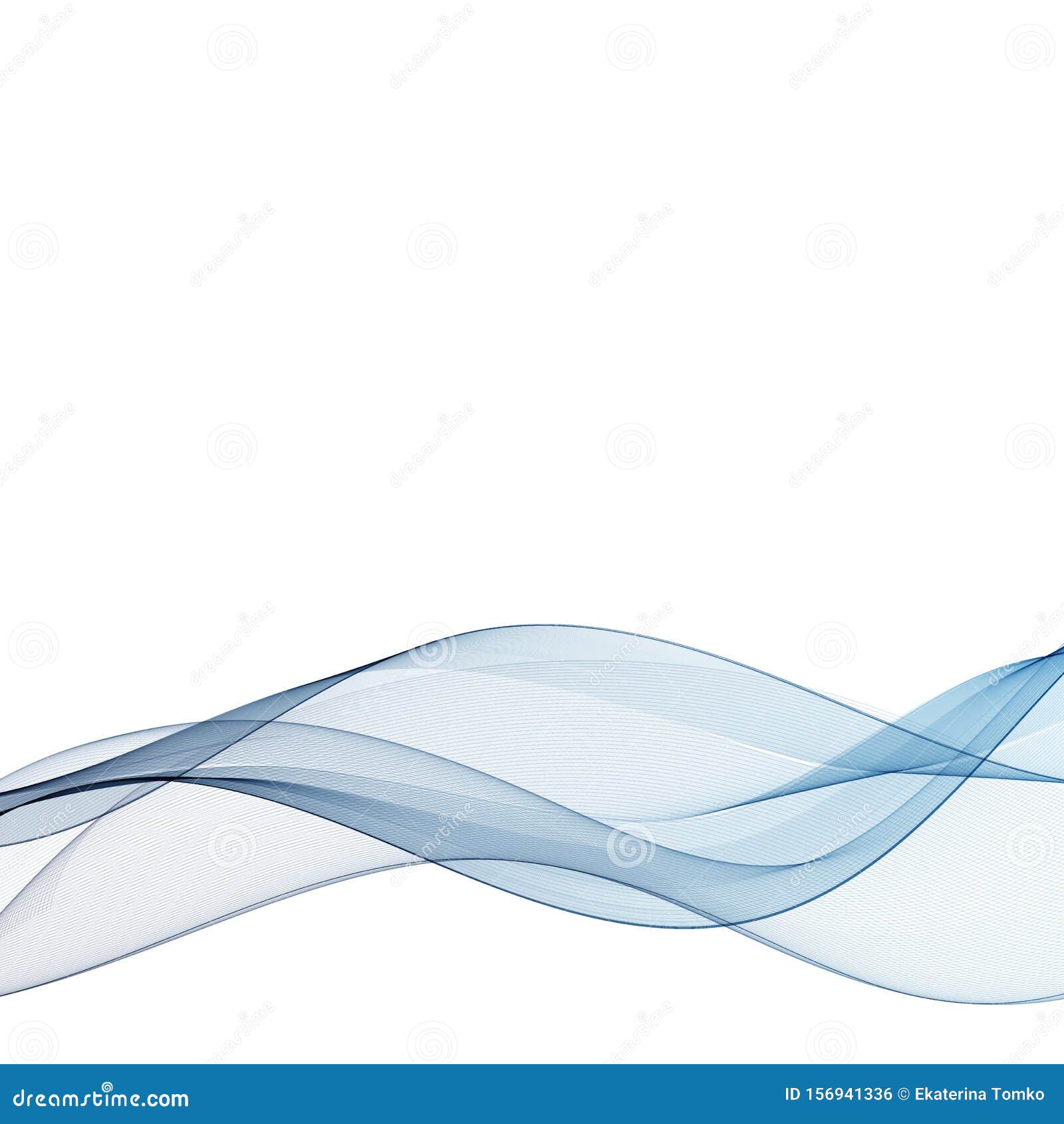 Blue Abstract Wave. Decoration Element. Template for Presentation ...