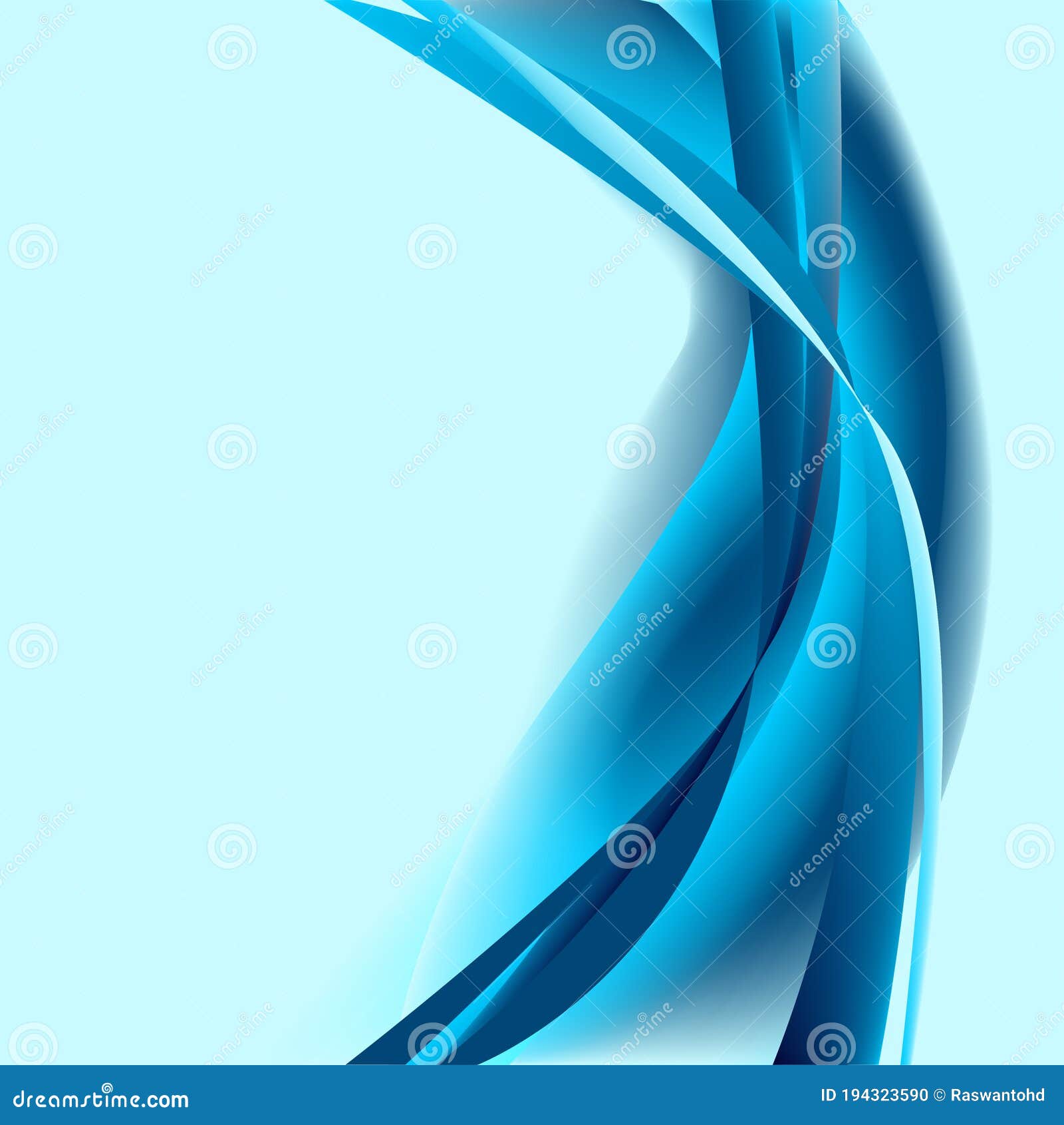 Blue Abstract Wave on Isolated Light Background Vertical. Graphic ...