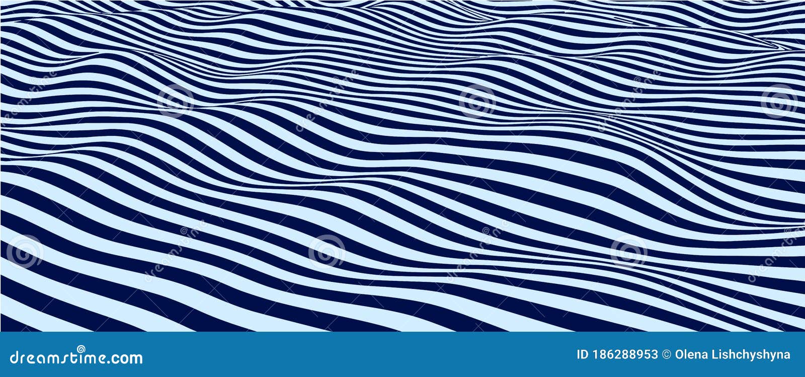 Blue Abstract Wave. Optical Illusion Stock Illustration - Illustration ...