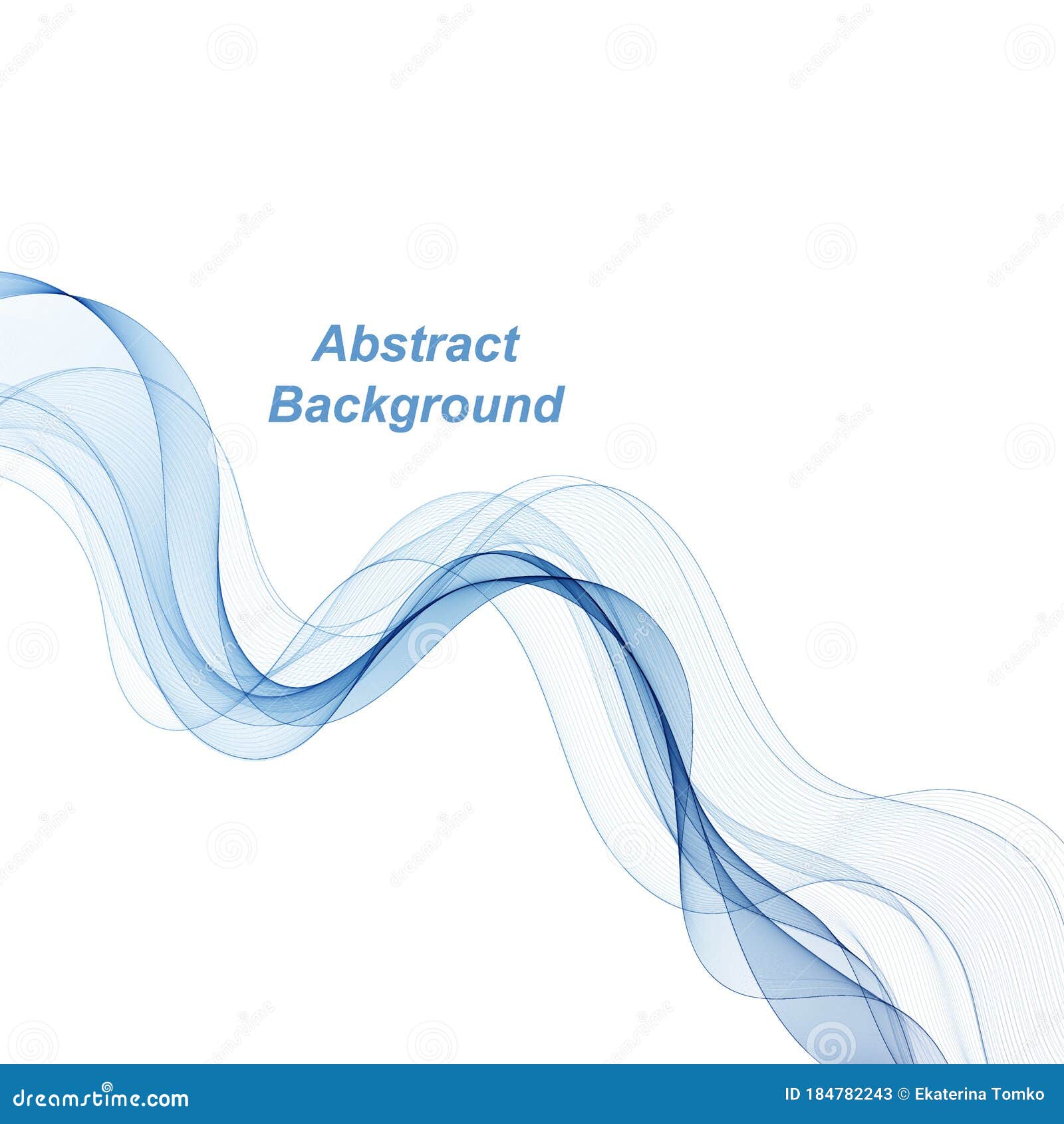 Blue Abstract Wave. Vector Curved Lines. Eps 10 Stock Illustration ...