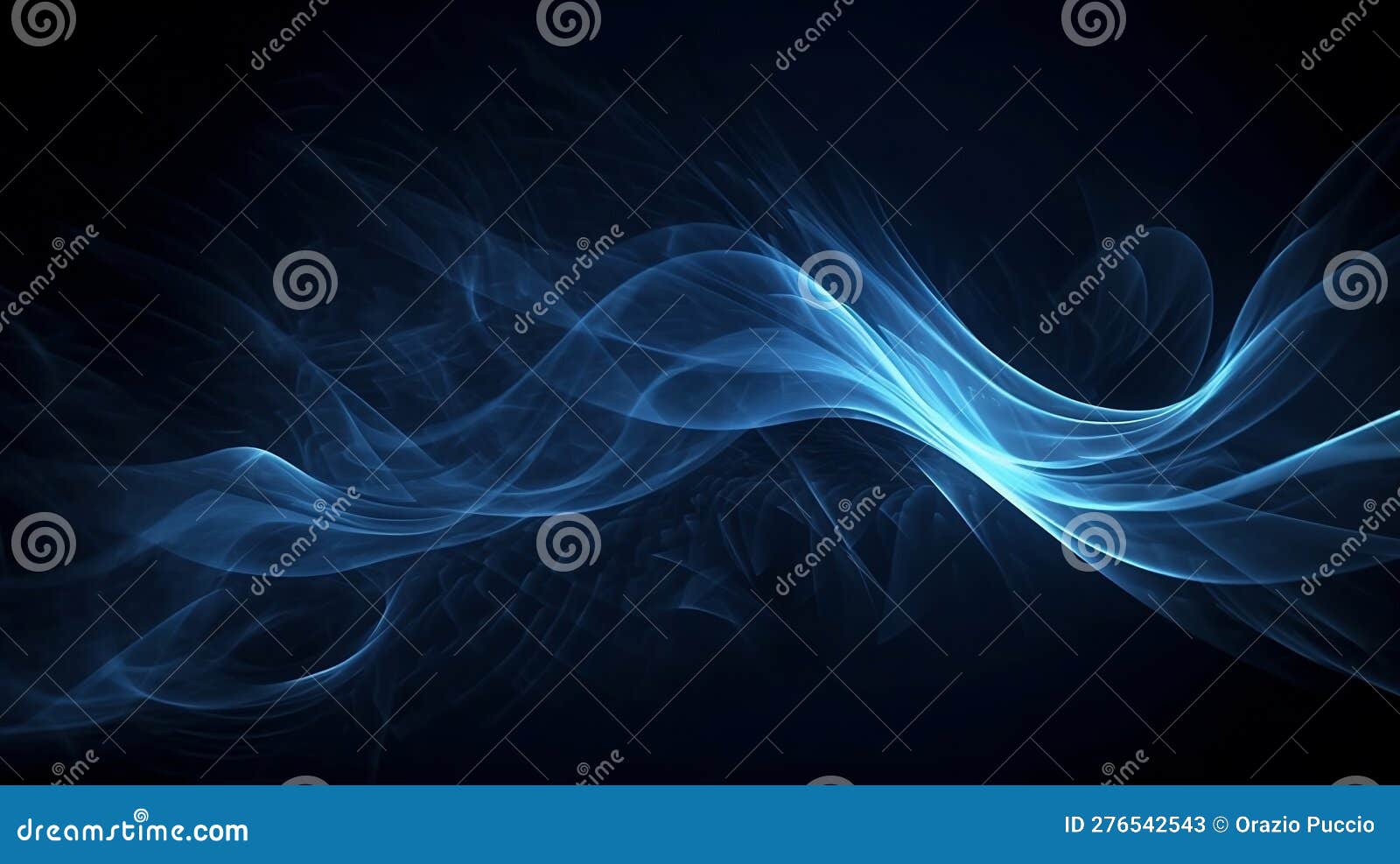 Blue Abstract Waves on a Black Background. Electric Blue Wave ...