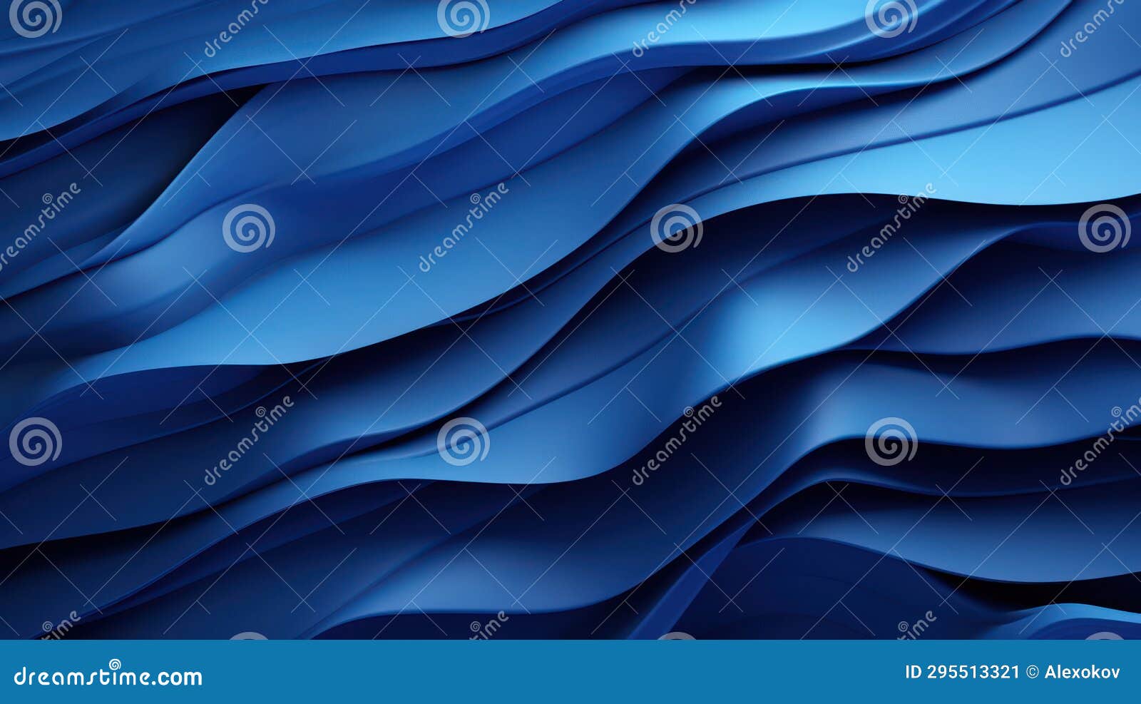 Blue Abstract Wavy Background. 3d Rendering, 3d Illustration Stock ...