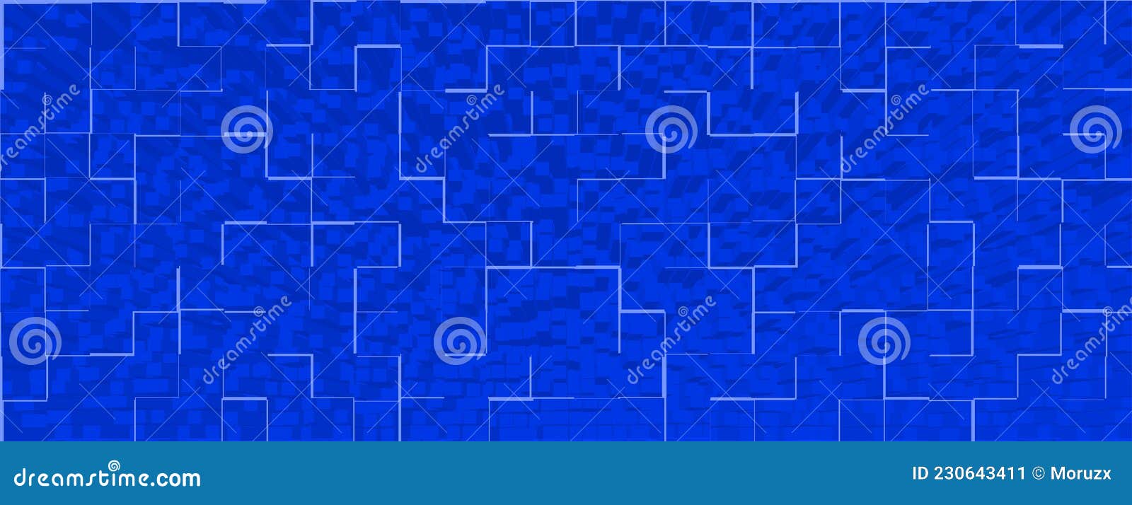 Blue Abstract Wide Tile Background Stock Vector - Illustration of color ...