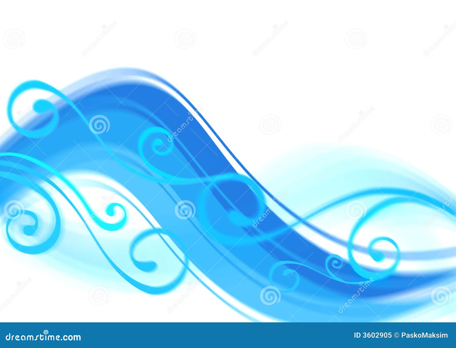 Blue Abstraction with Curls Stock Illustration - Illustration of ...