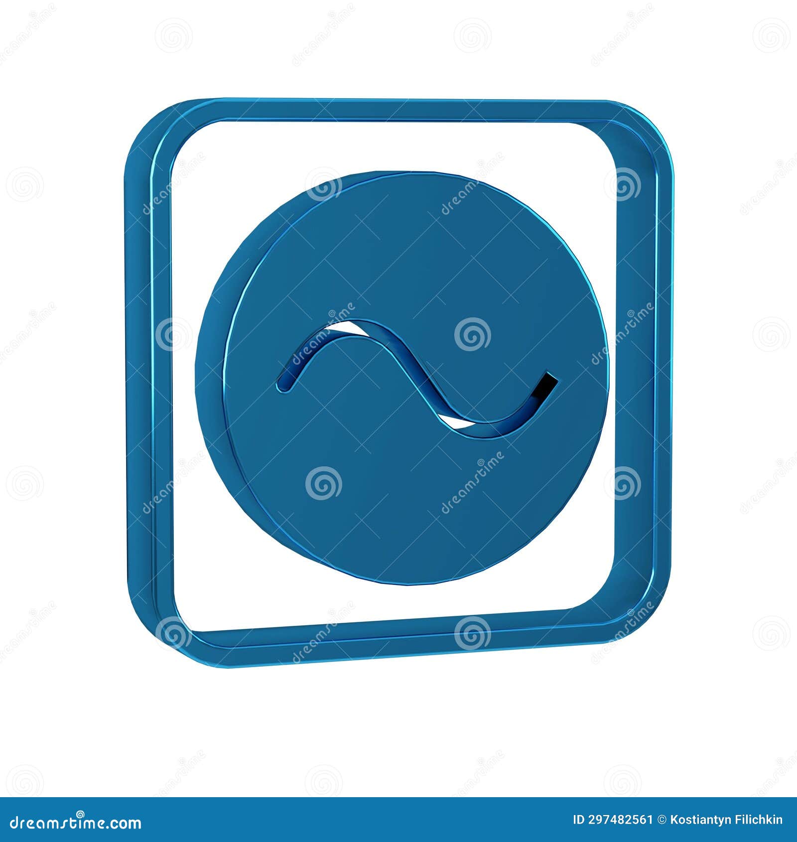 Blue AC Voltage Source Symbol Icon Isolated on Transparent Background ...