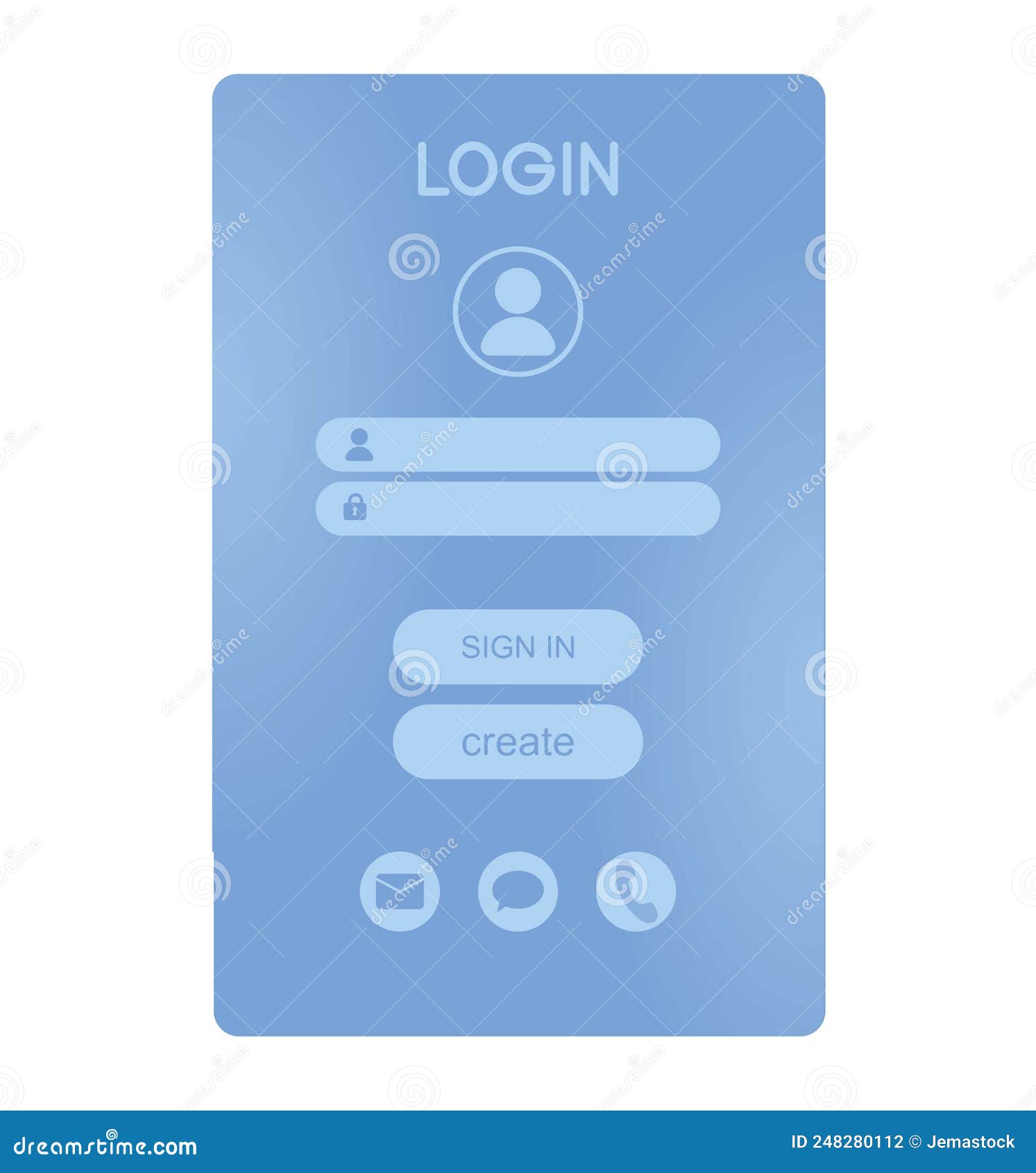 Blue access login template stock vector. Illustration of website ...