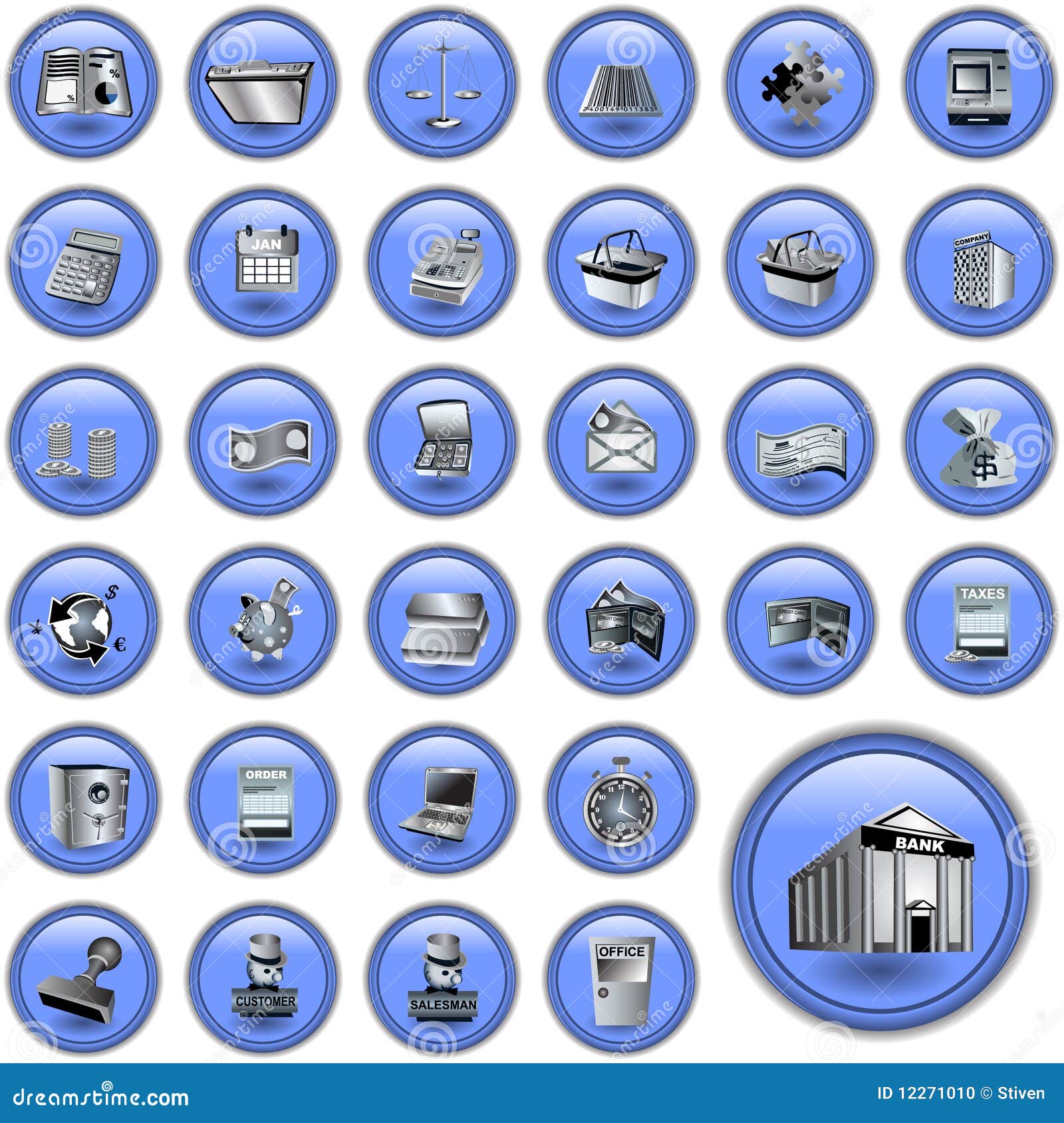 Blue Account Buttons stock vector. Illustration of icon - 12271010