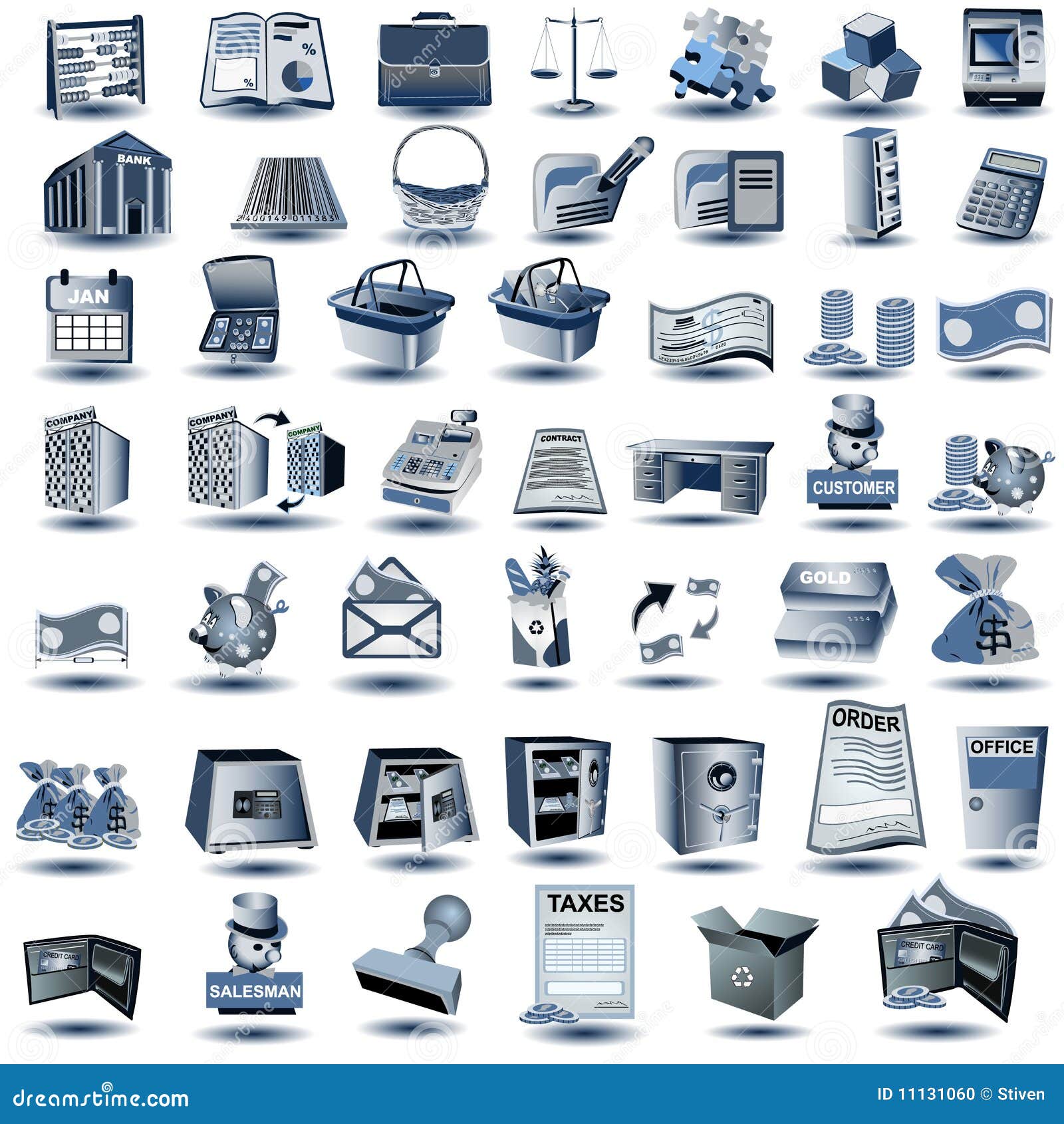 Blue account icons stock vector. Illustration of graphs - 11131060