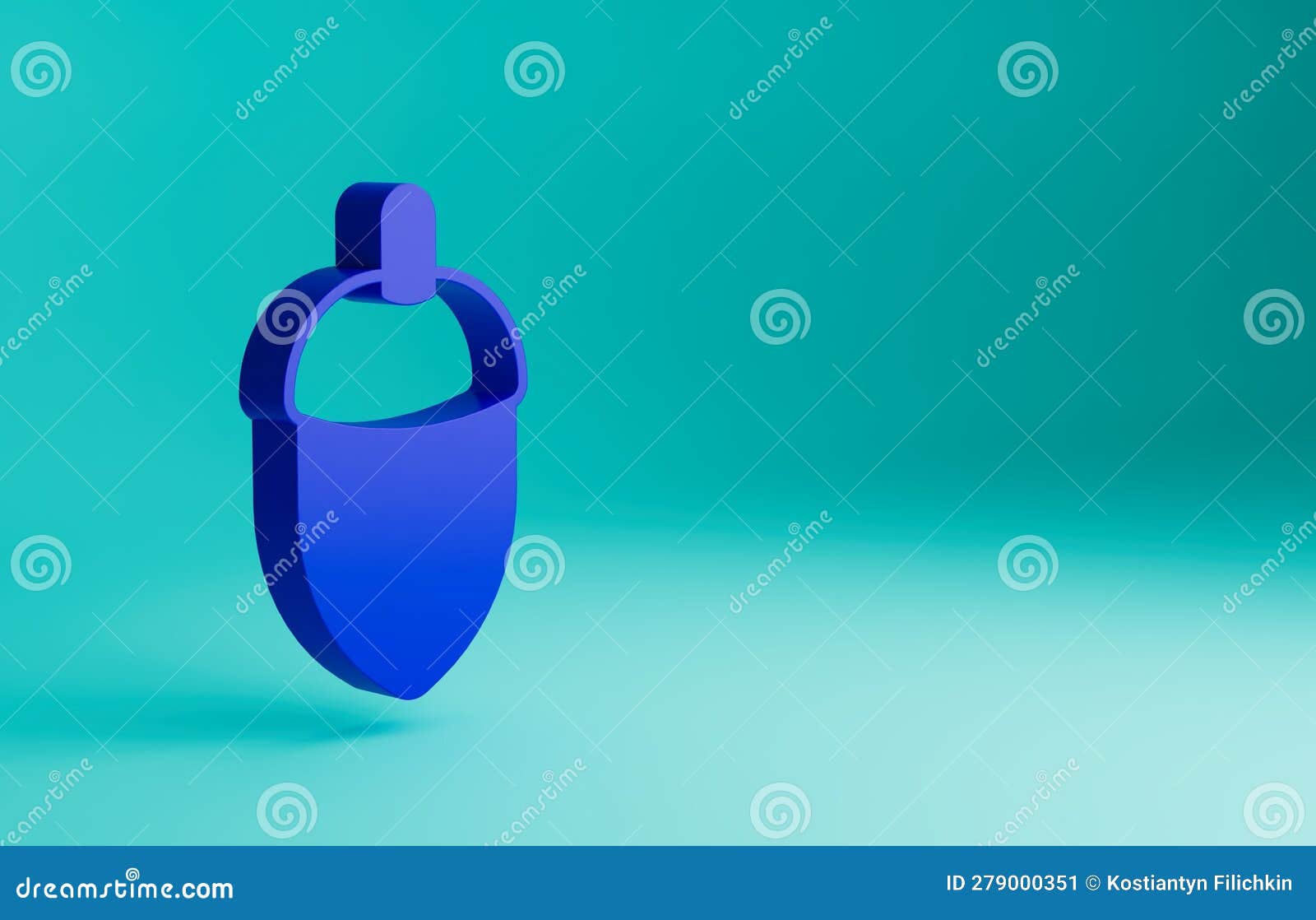 Blue Acorn Icon Isolated on Blue Background. Minimalism Concept Stock ...