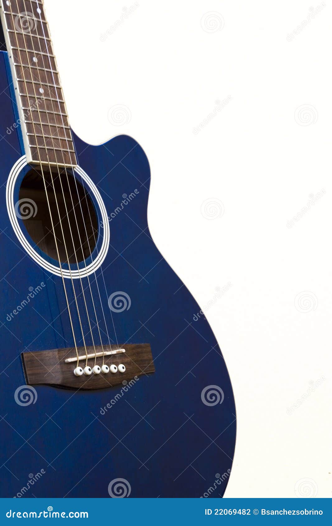 Blue Acoustic Guitar stock photo. Image of music, isolated - 22069482
