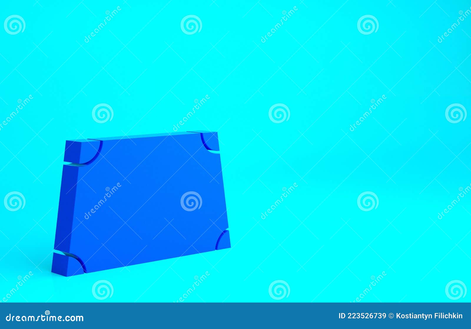 Blue Acute Trapezoid Shape Icon Isolated on Blue Background. Minimalism ...