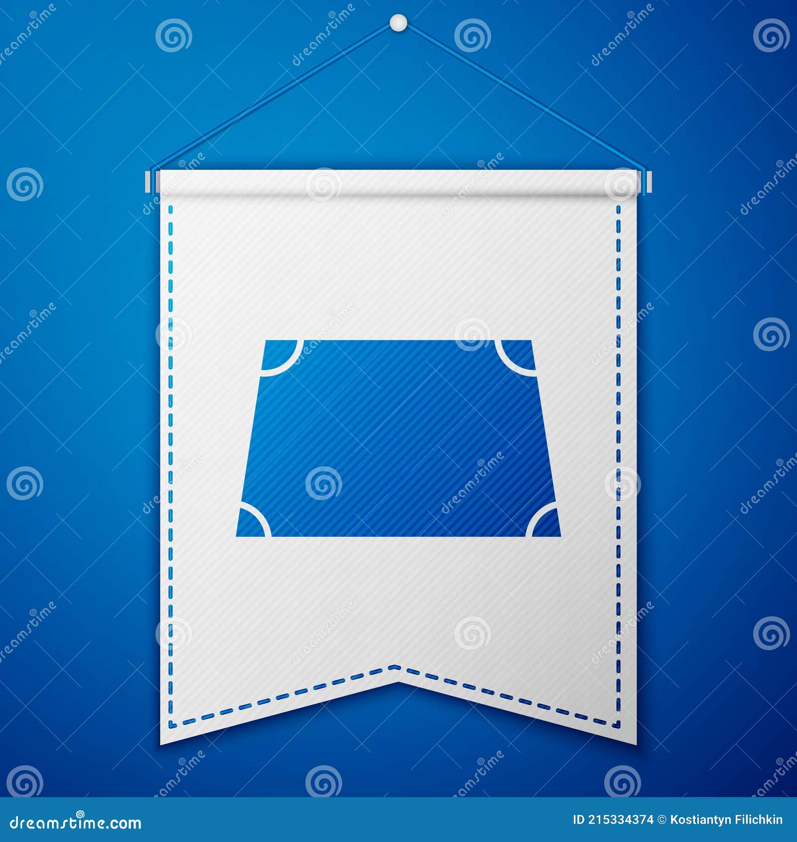 Blue Acute Trapezoid Shape Icon Isolated on Blue Background. White ...