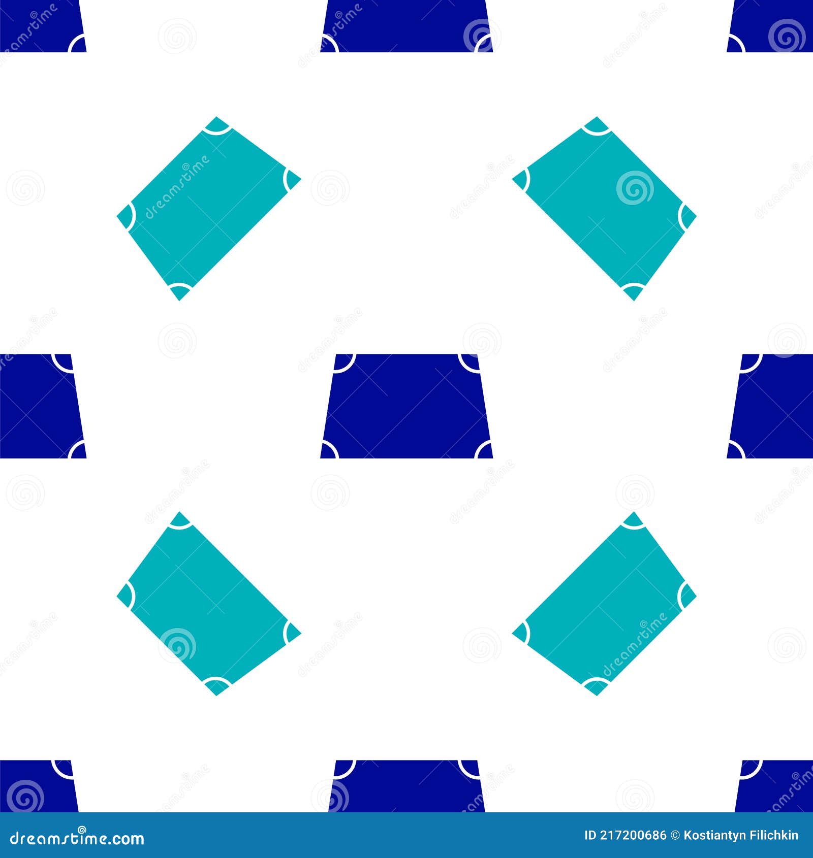 Blue Trapezoid Basic Simple Shapes Isolated On White Background ...