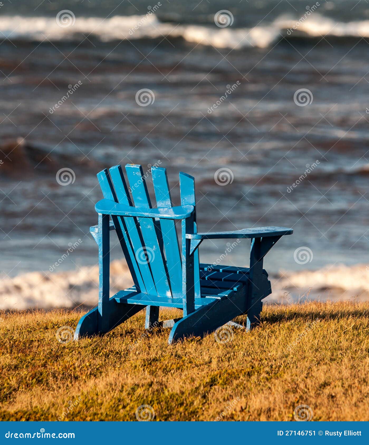 Blue adirondack chair stock image. Image of atlantic - 27146751