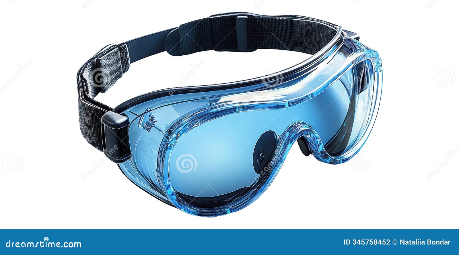 Blue Adjustable Safety Goggles with Strap for Industrial Use on ...