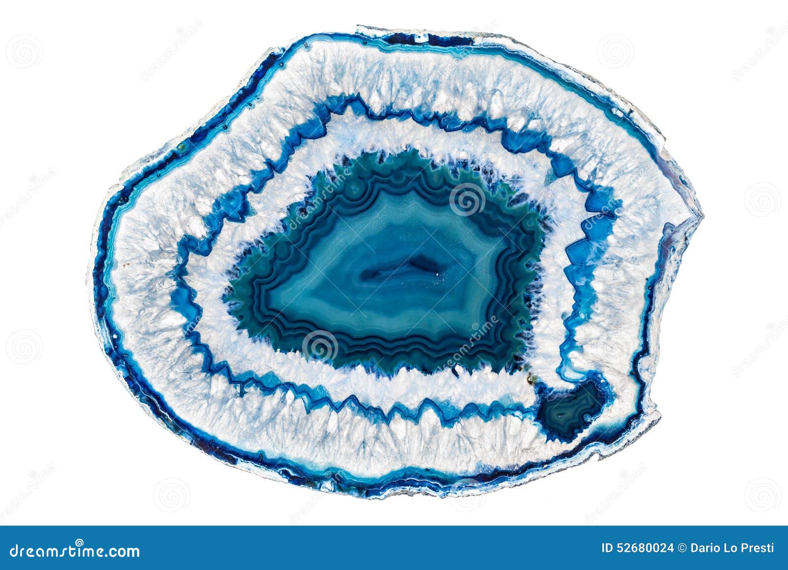 Blue agate crystal stock photo. Image of concentric, blue - 52680024