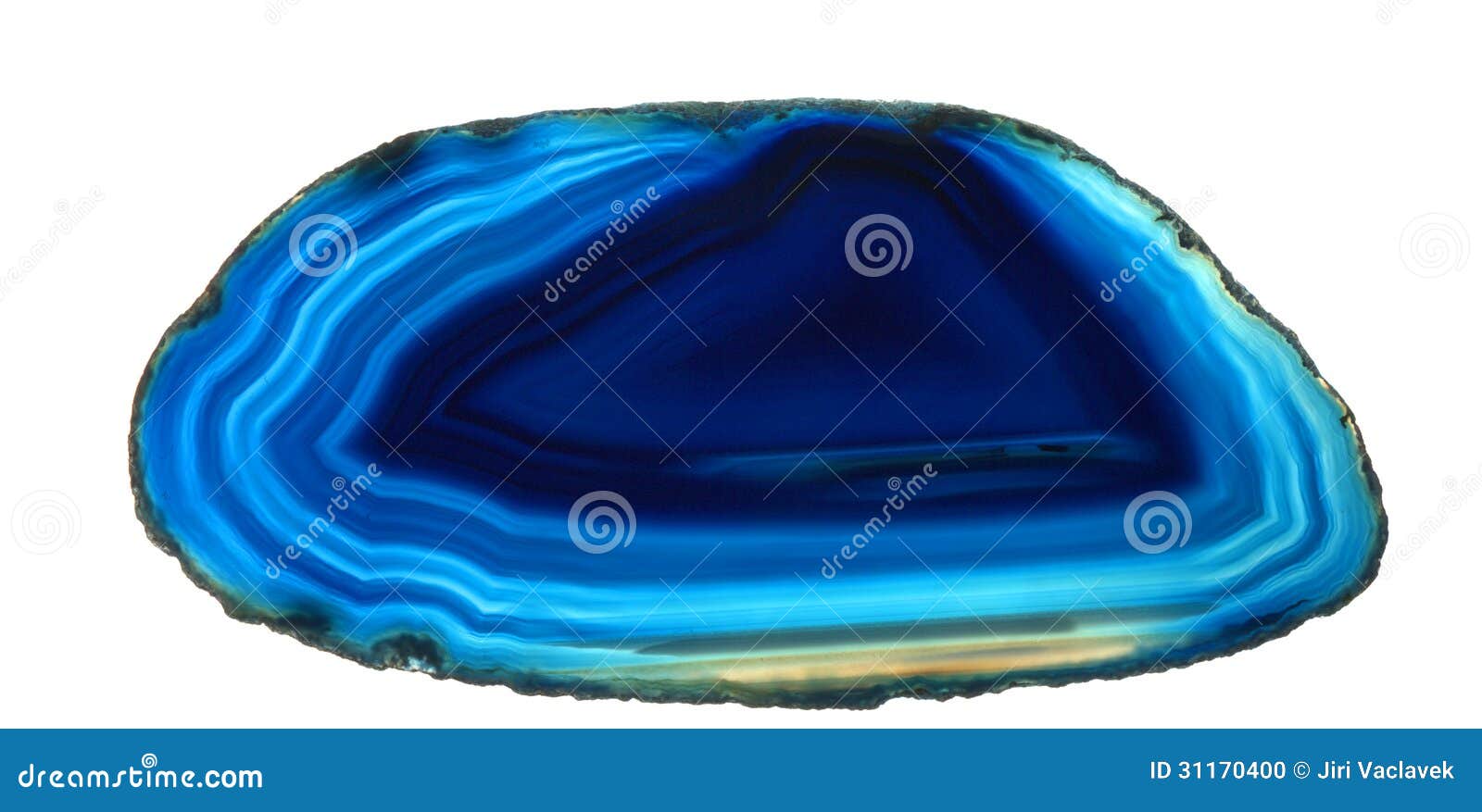 Blue agate gem isolated stock photo. Image of quartz - 31170400