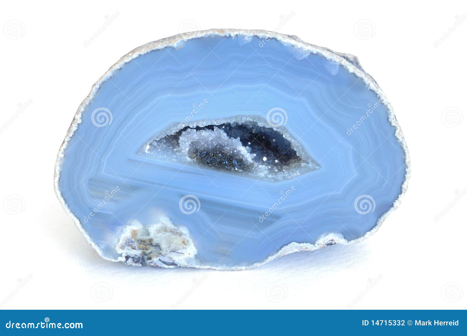 Blue Agate Geode stock photo. Image of geology, isolated - 14715332