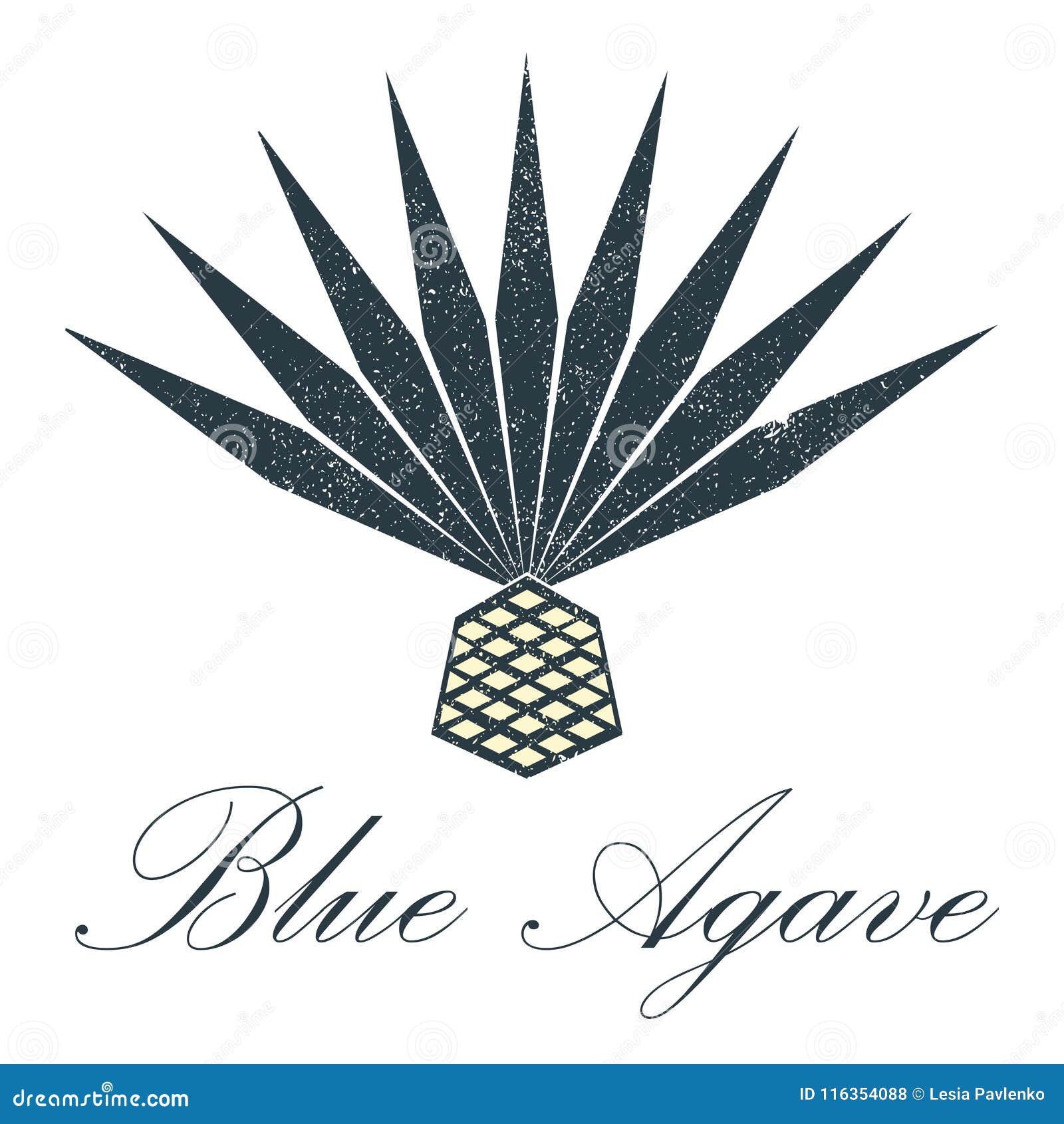 Blue Agave Logo. Vector Design Stock Vector - Illustration of leaf ...