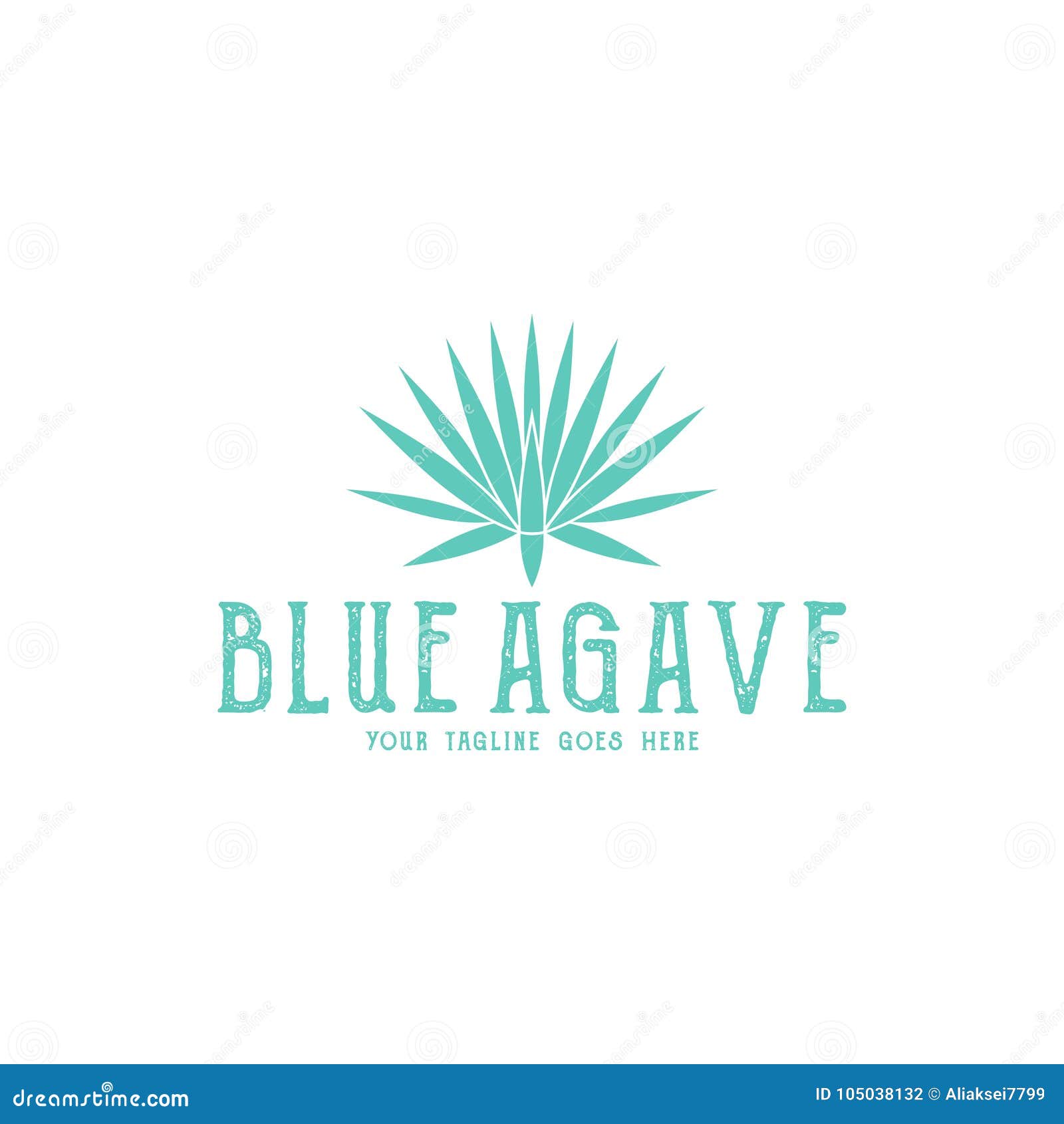 Blue agave. Logo stock vector. Illustration of plant - 105038132