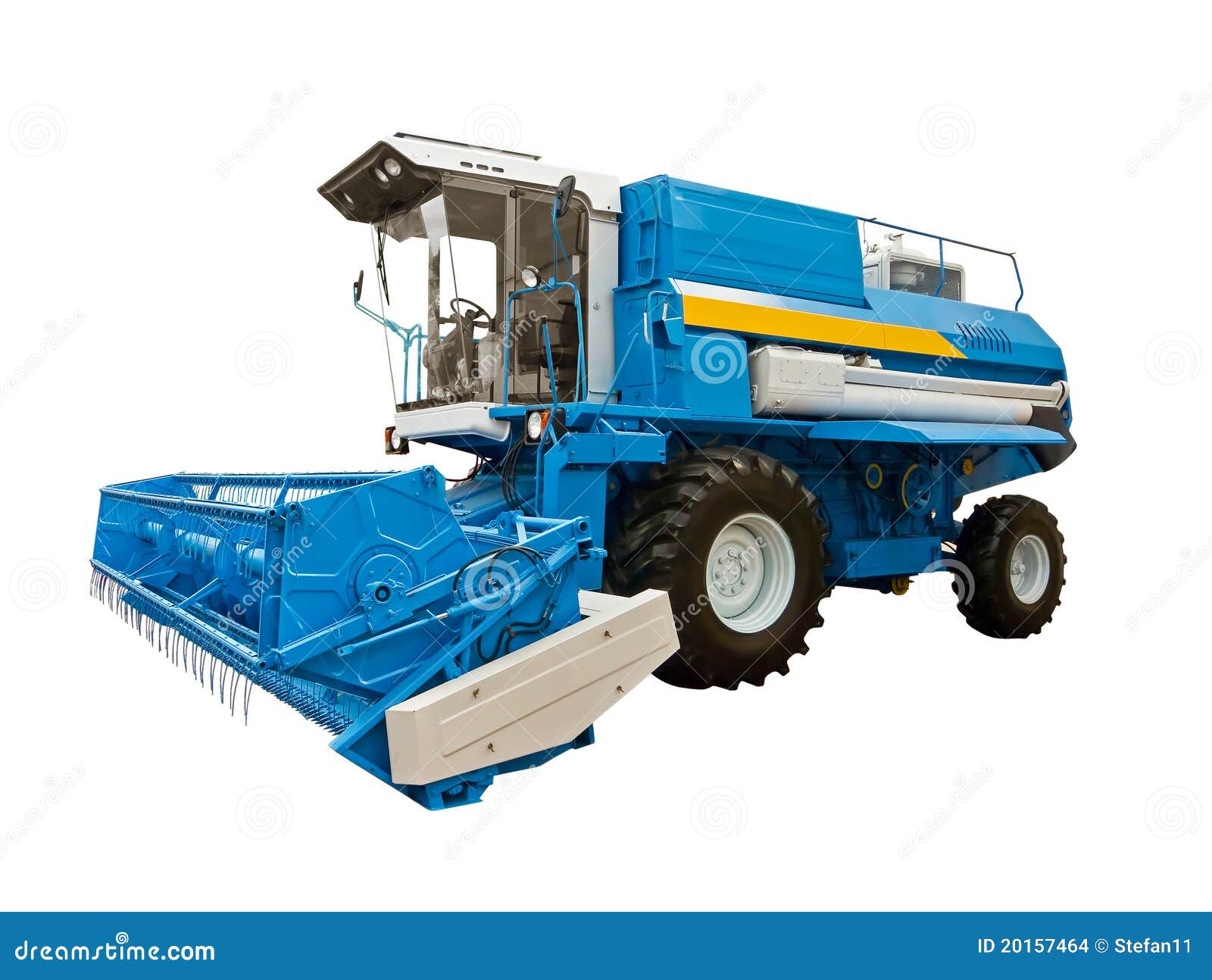Blue Agricultural Harvester Stock Photo - Image of harvesting ...