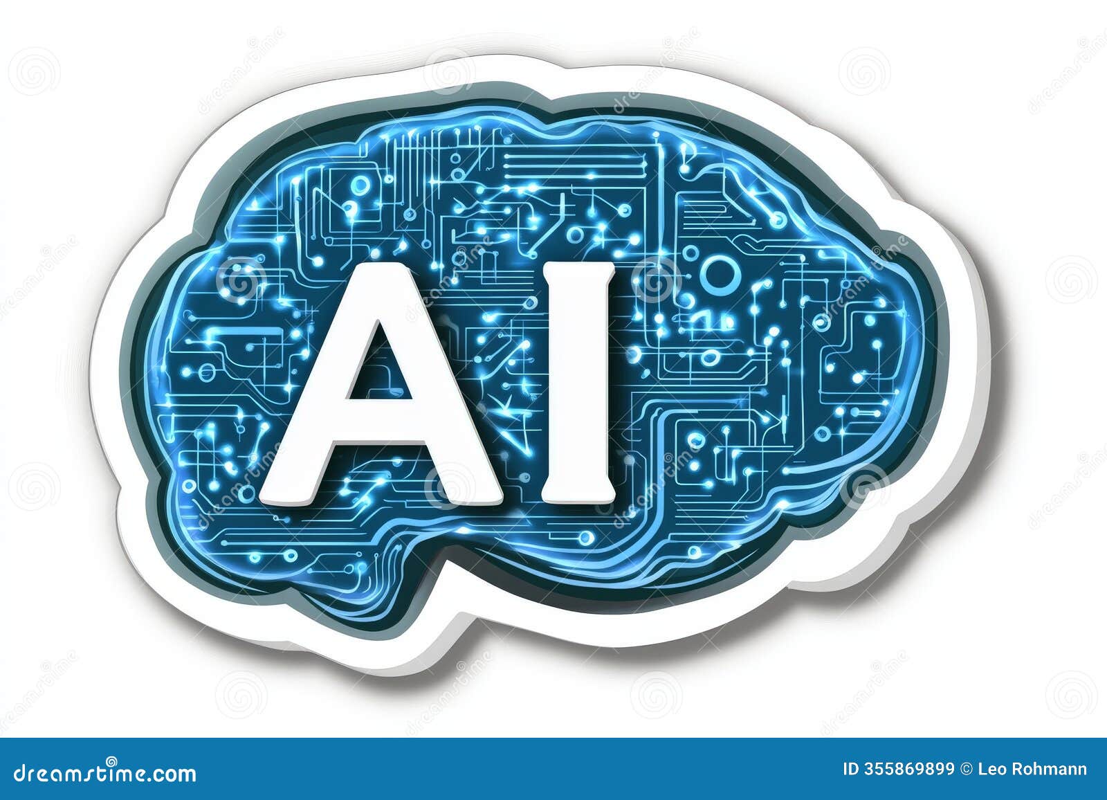 Blue AI Logo Circuit Board Texture Symbolizing Advanced Artificial ...