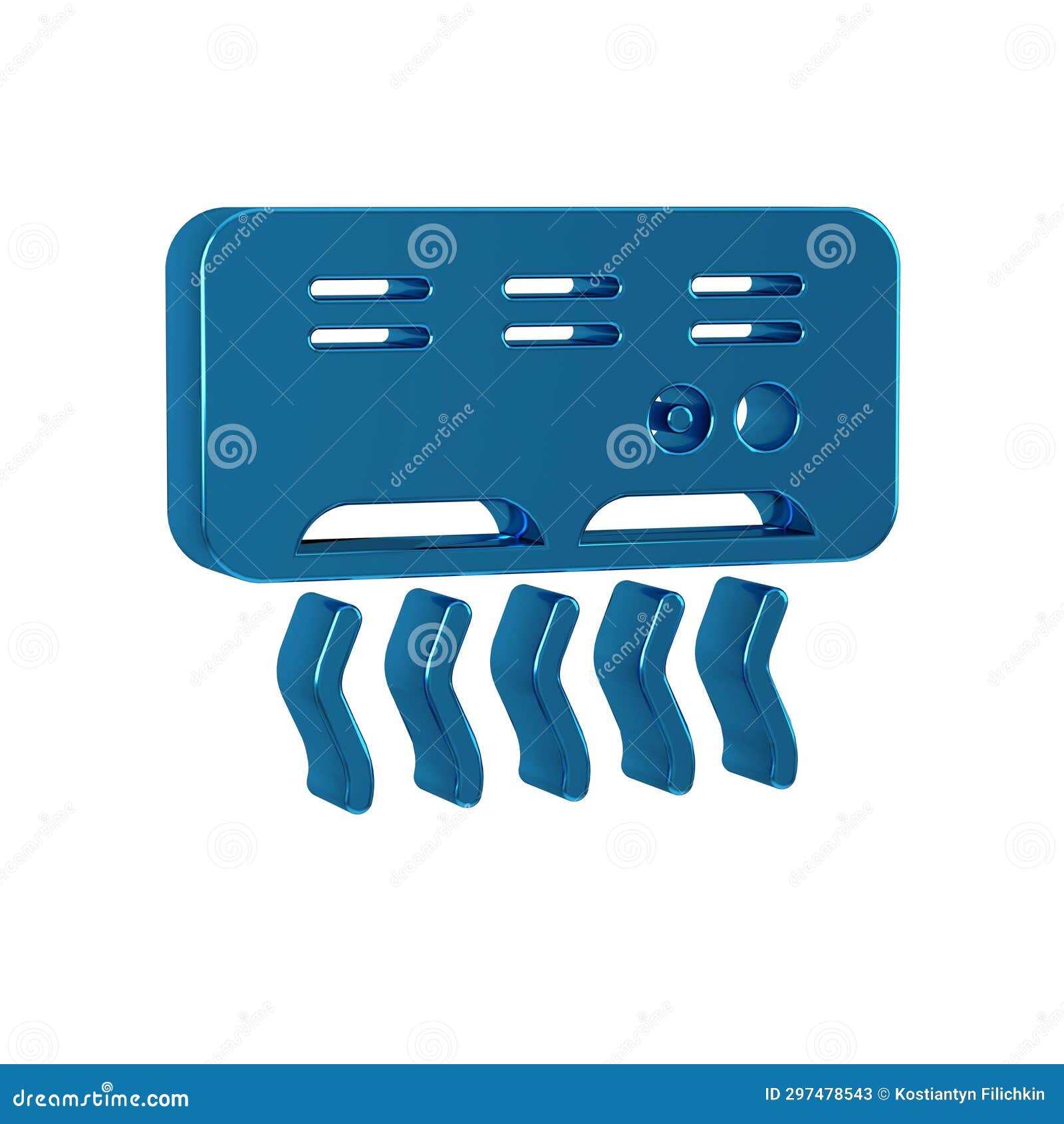 Blue Air Conditioner Icon Isolated on Transparent Background. Split ...