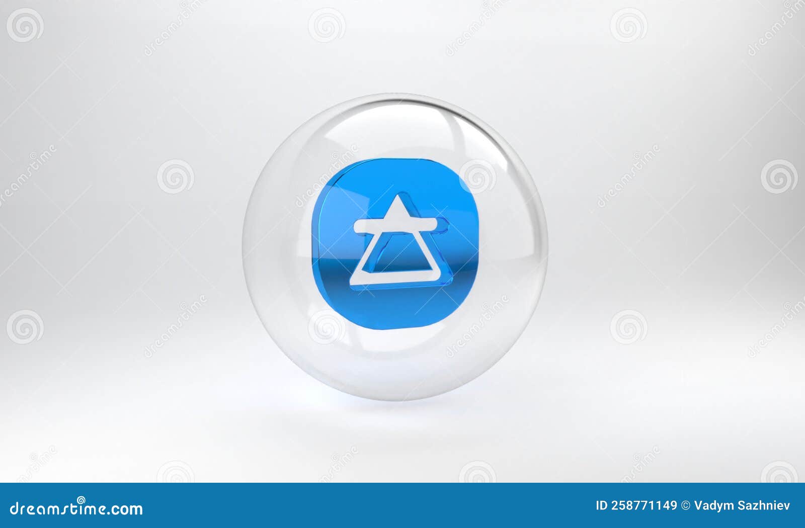 Blue Air Element of the Symbol Alchemy Icon Isolated on Grey Background ...