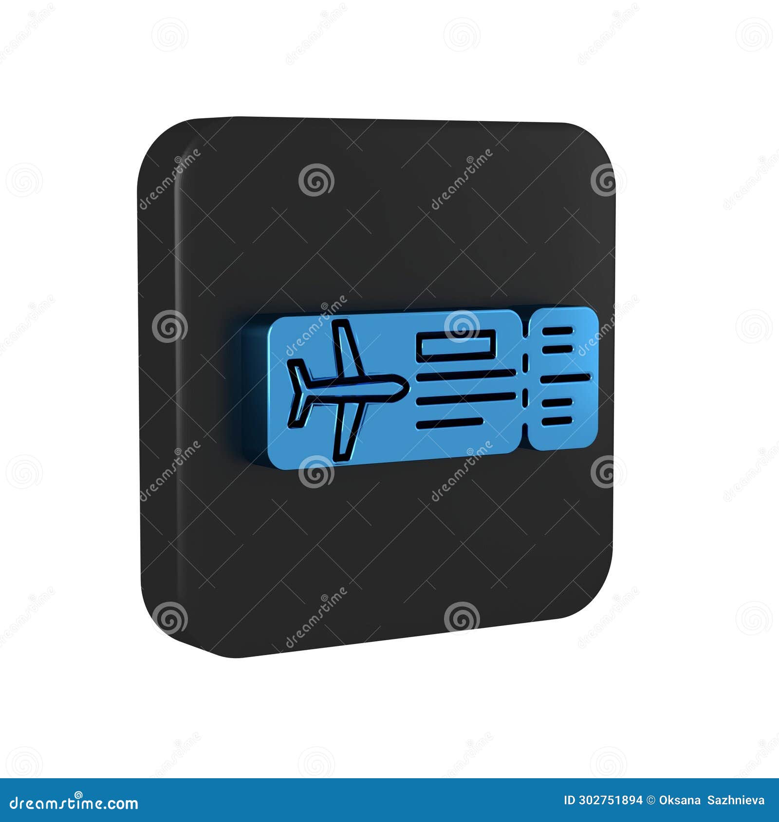 Blue Airline Ticket Icon Isolated On White Background. Plane Ticket. Logo Design Template ...