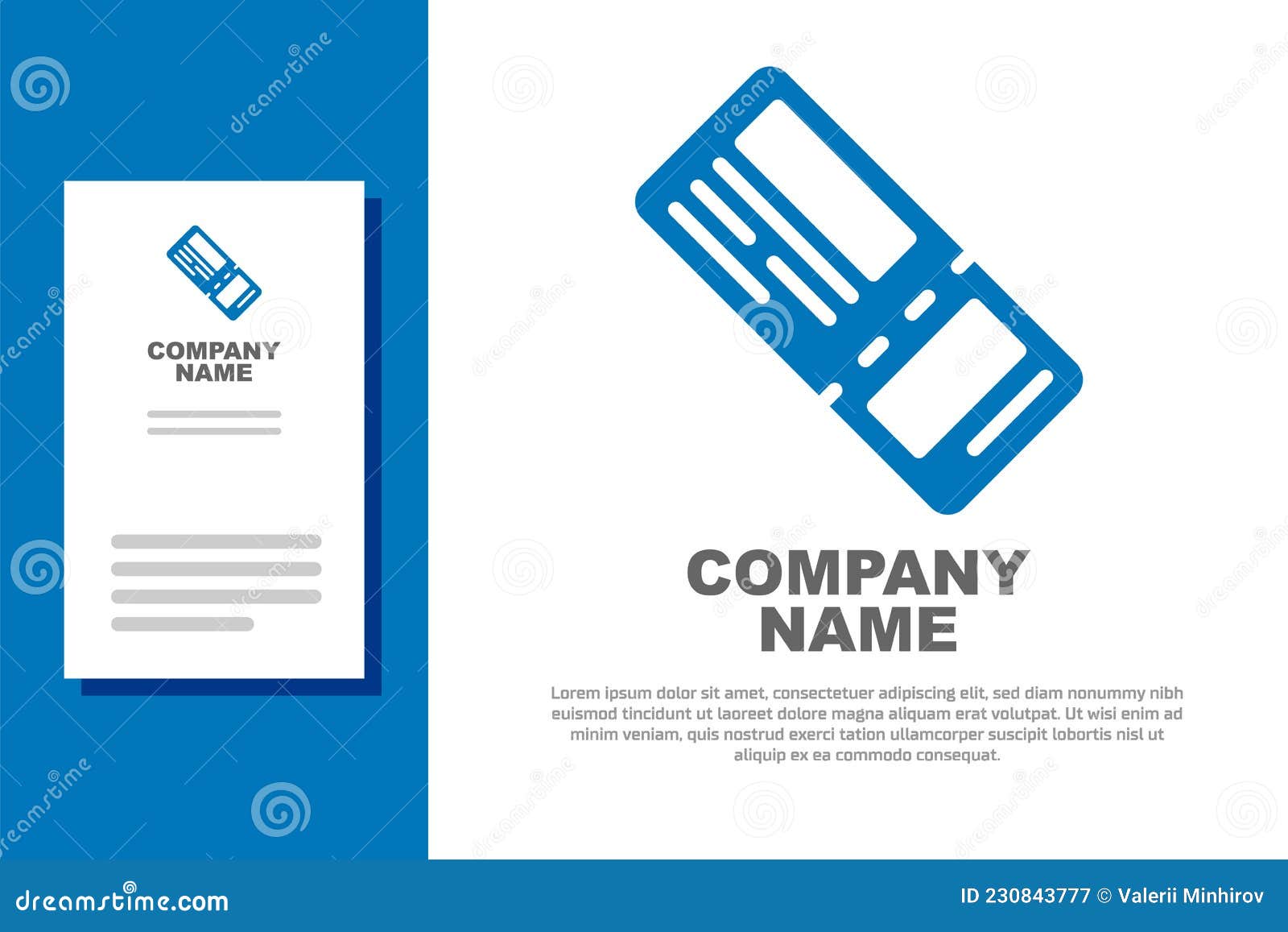 Blue Airline Ticket Icon Isolated On White Background. Plane Ticket ...