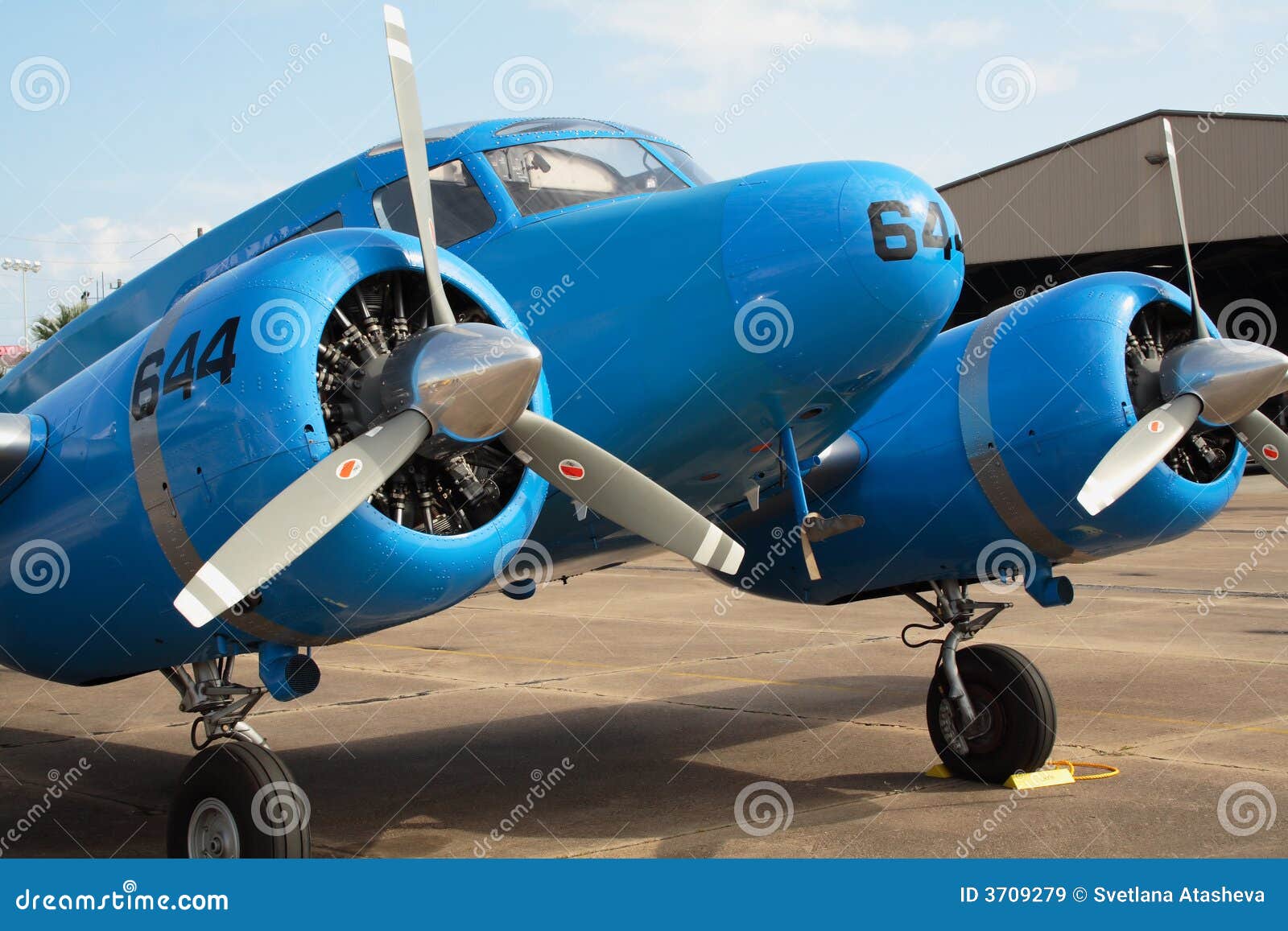Blue airplane stock image. Image of aerospace, view, airport - 3709279