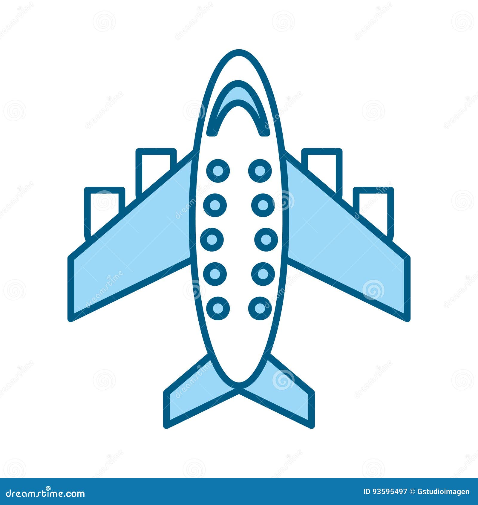 Blue airplane cartoon stock vector. Illustration of airport - 93595497