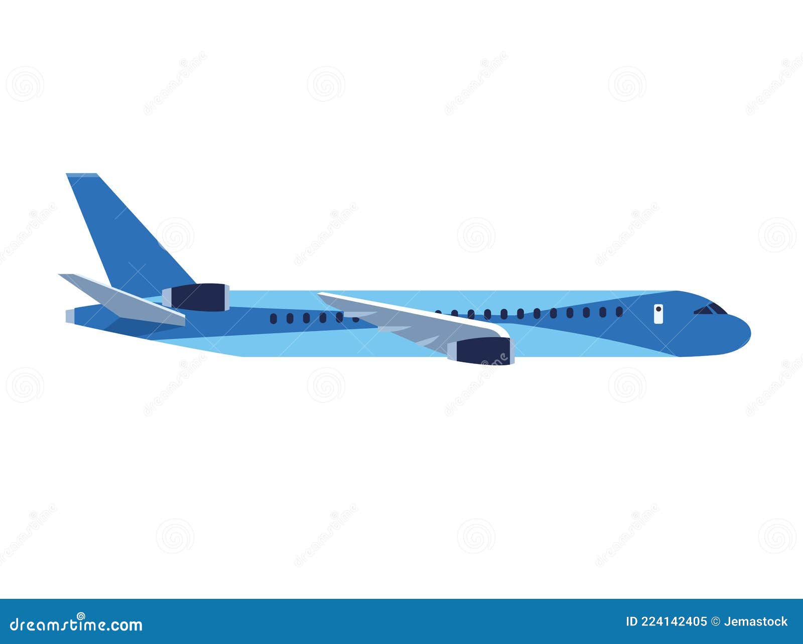 Blue airplane flying stock illustration. Illustration of plane - 224142405